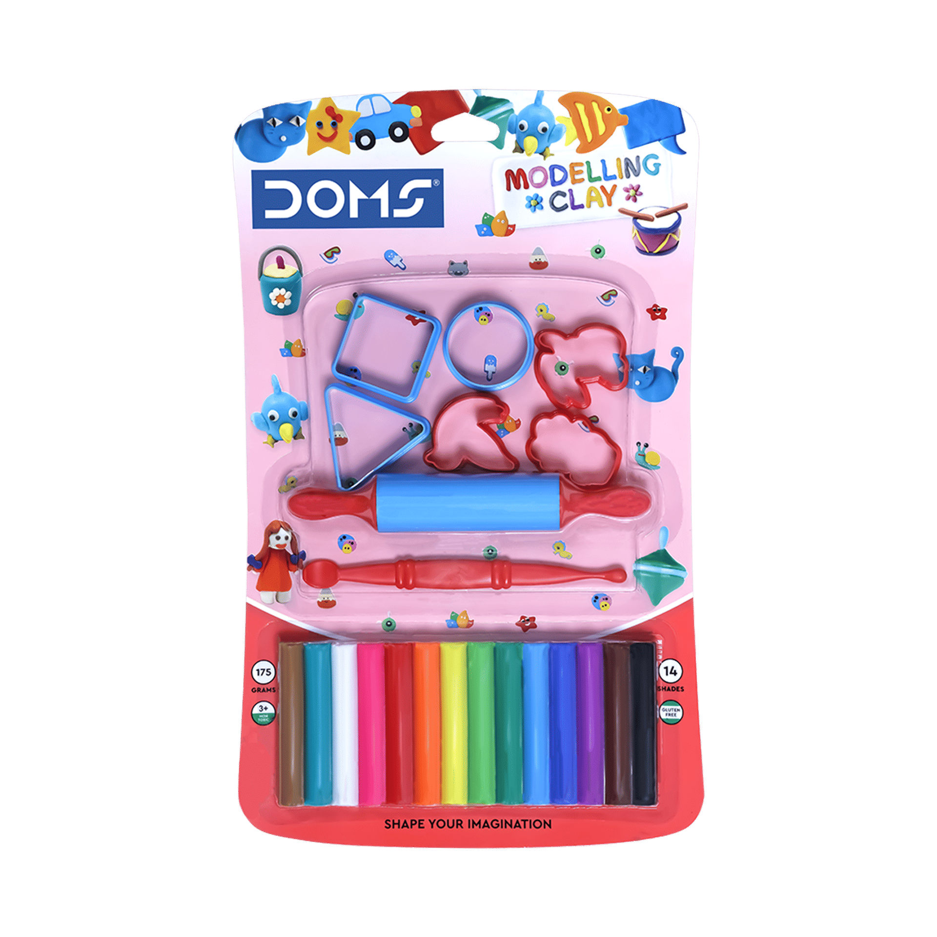 Buy Doms Non-Toxic Super Soft 14 Shades Modelling Clay | Easily ...