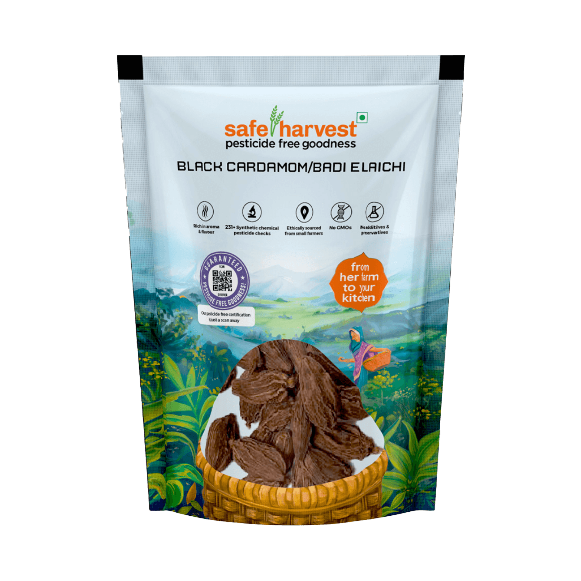 Buy Safe Harvest Badi Elaichi (Black Cardamom) | Yelkulu/Yelakki | Lab ...