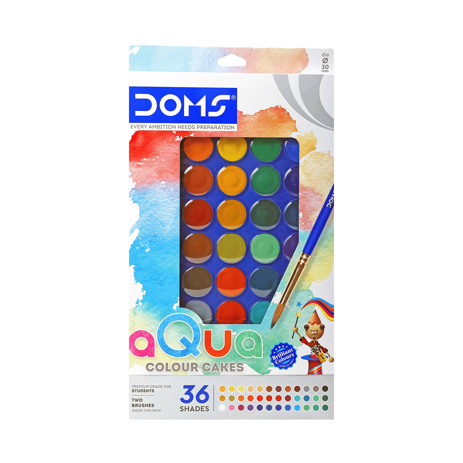 Buy Doms 36 Shades 30mm Aqua Poster Colours | Rich and Vibrant | Non ...