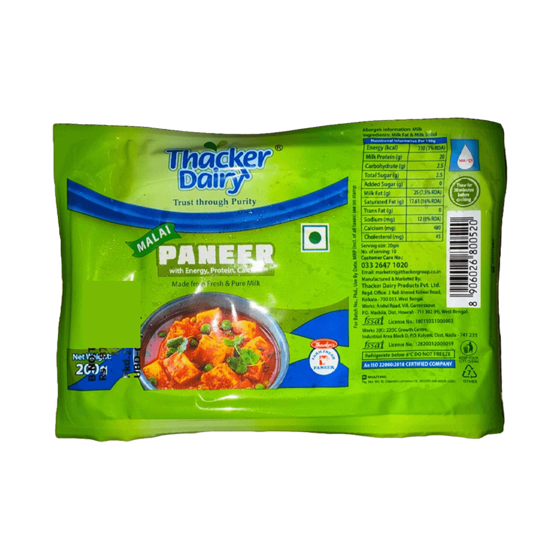 Buy Thacker Dairy Malai Paneer Online () At Best Price