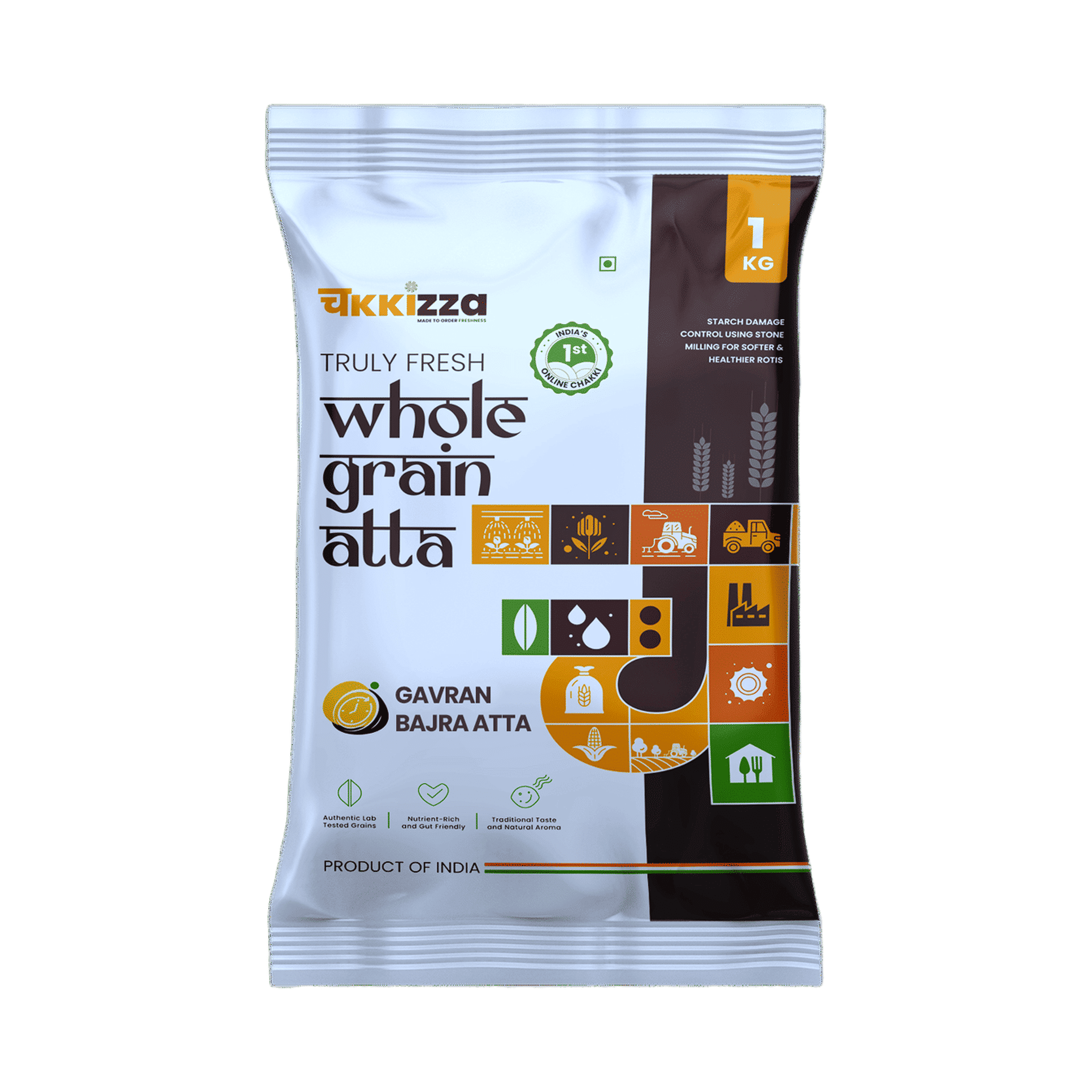 Buy Chakkizza Gavran Whole Bajra Atta | Stone-Milled | High Fiber ...