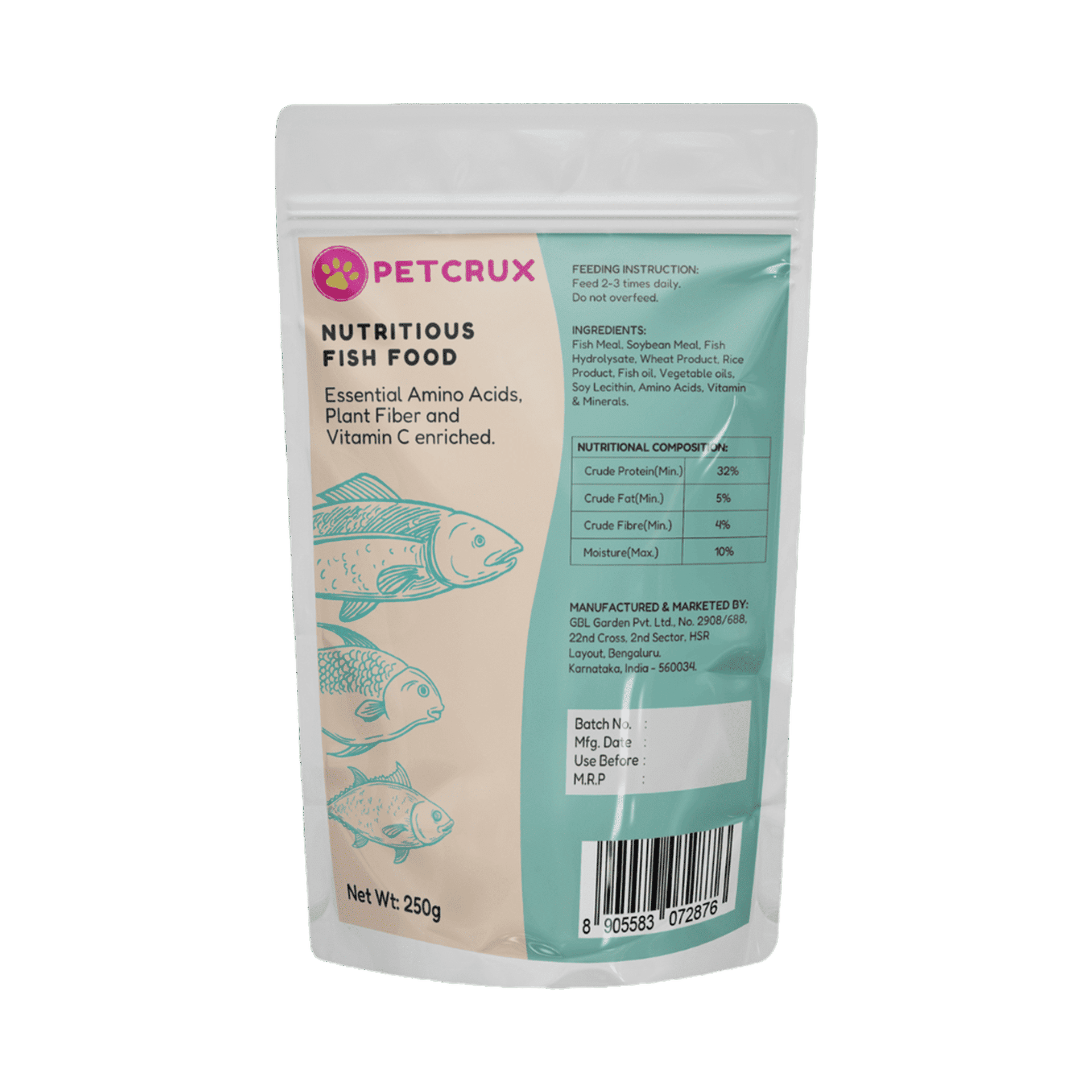 Buy Petcrux Complete Nourishment Fish Food For All Life Stages Mini ...