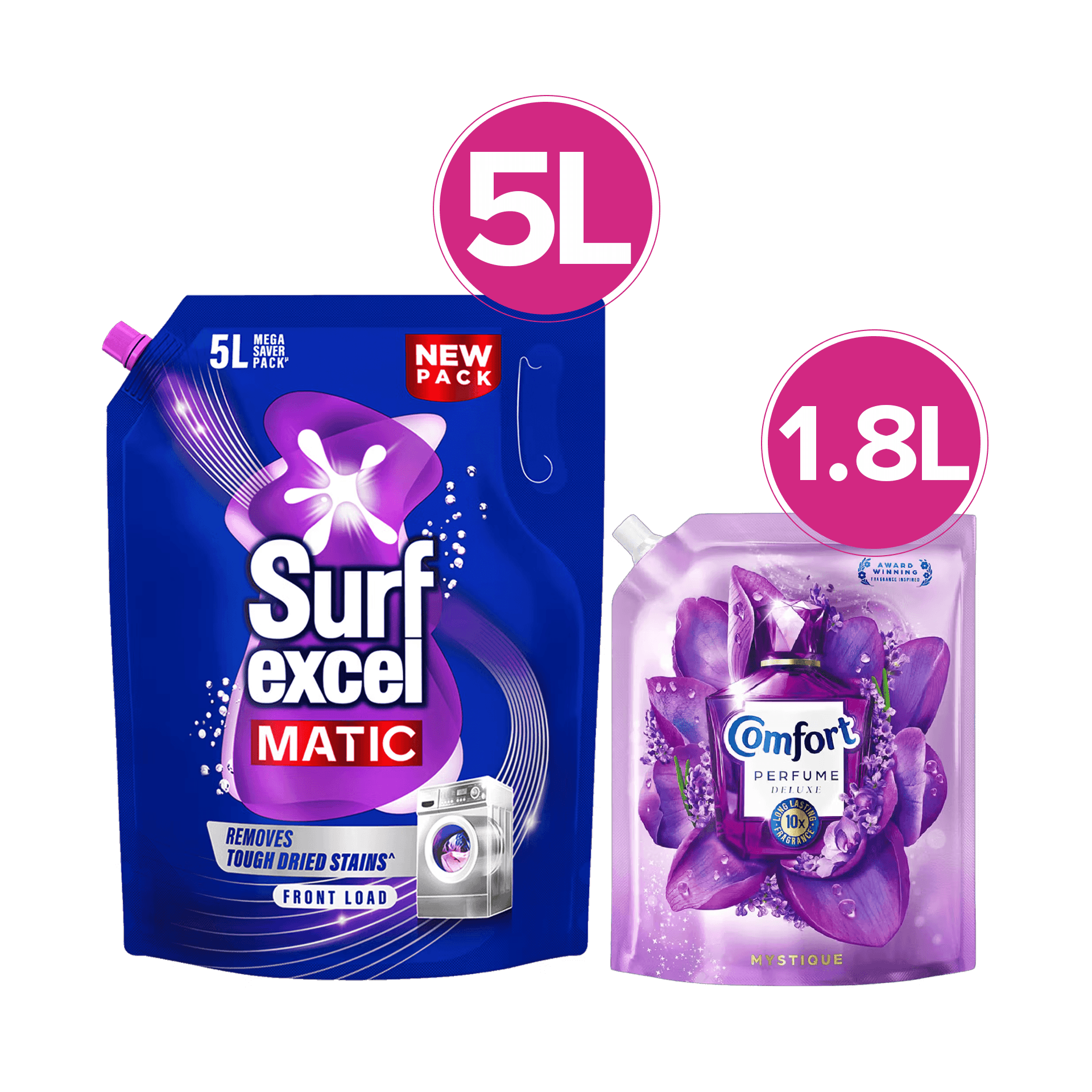 Buy Surf Excel Matic liquid Front Load New pouch 5ltr And Comfort ...