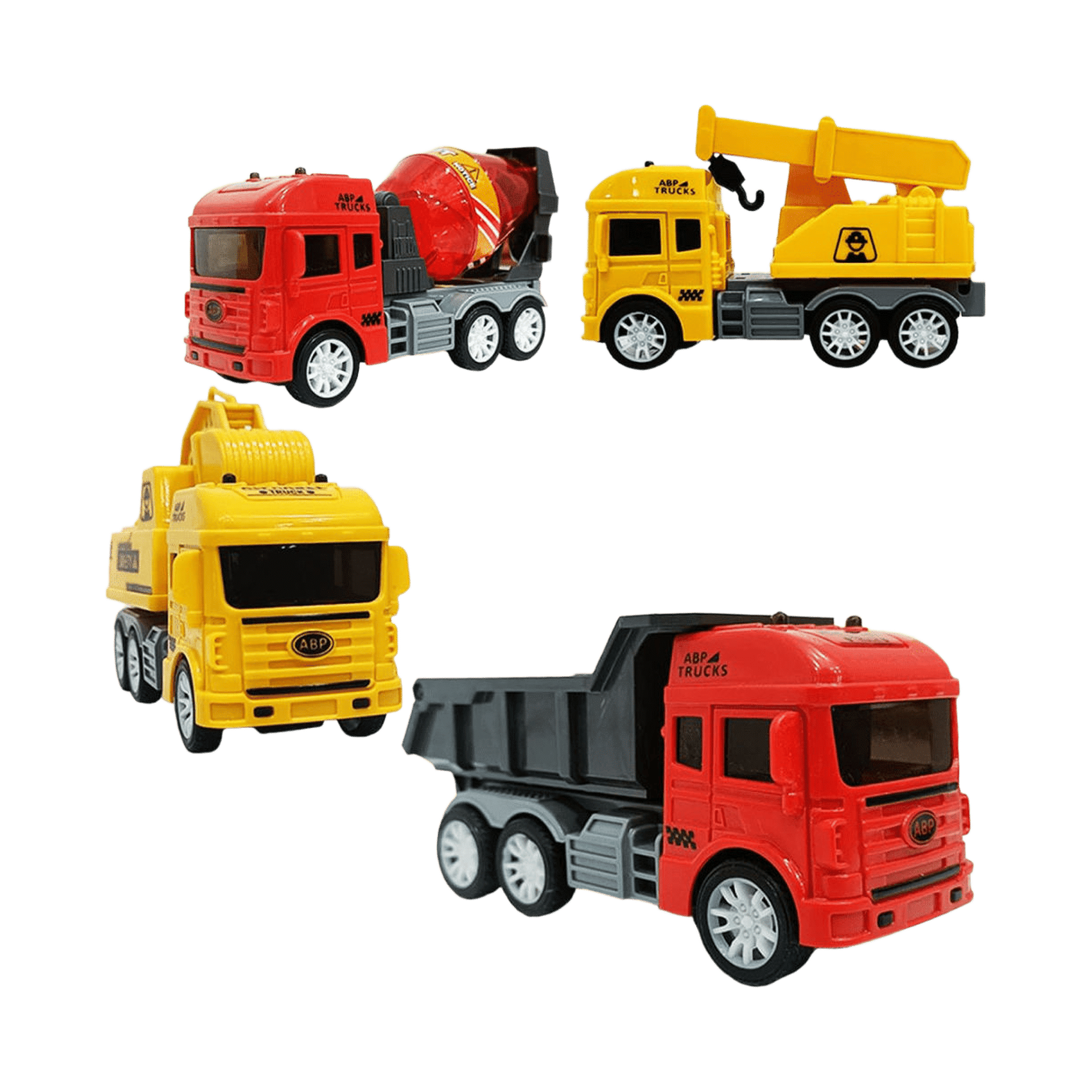 Buy Wembley 4Pcs Construction Vehicle Truck Push & Go Playset Friction ...