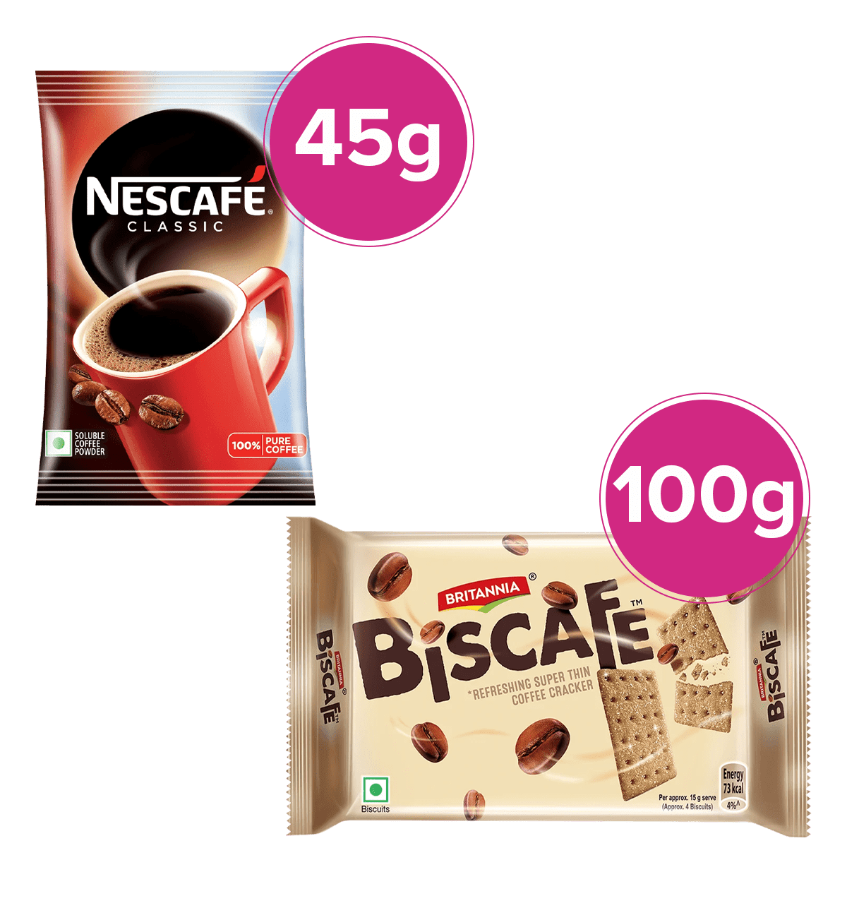 Buy Britannia Biscafe Super Thin Coffee Crackers & Nescafe Classic ...