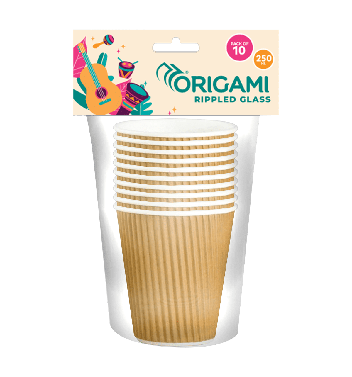 Buy Origami Origami 250 Ml Disposable Ripped Paper Cups/Glass 10 pieces ...