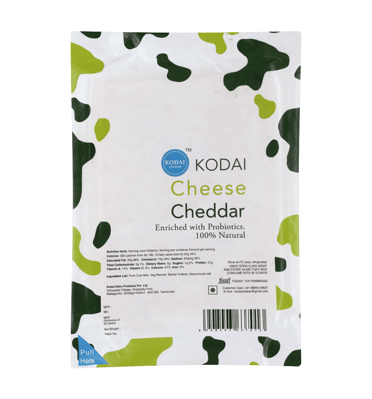 Buy Kodai Kodai Cheddar Cheese 200 g Online At Rs. 375 | Instant Delivery