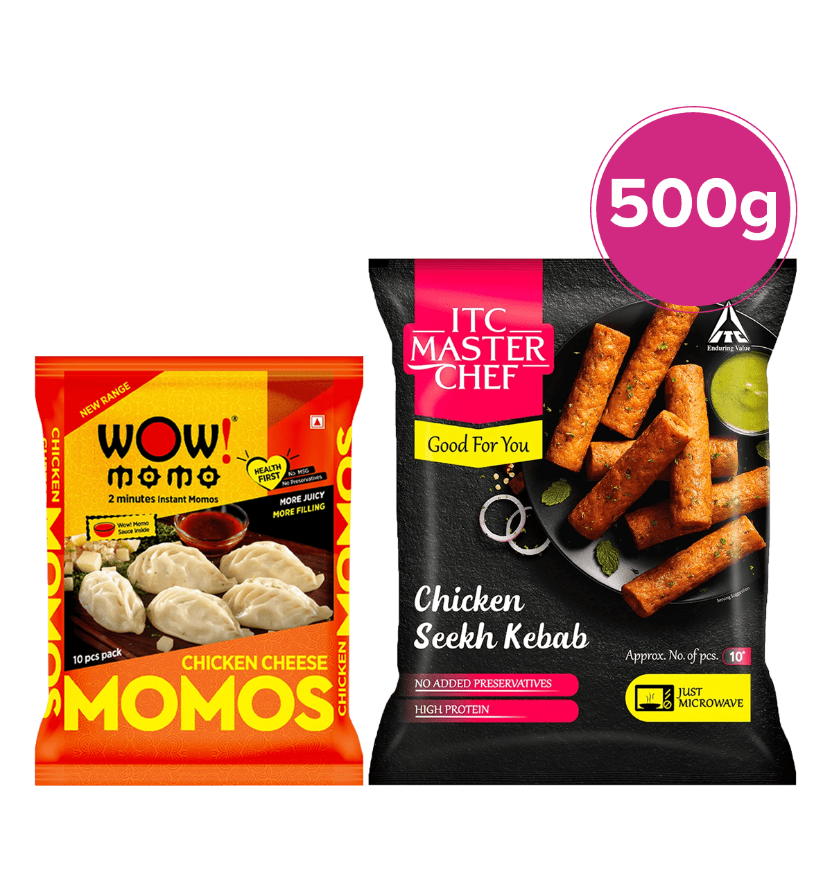 Buy Wow! Momo Wow! Chicken Cheese Momos & Master Chef Chicken Seekh ...