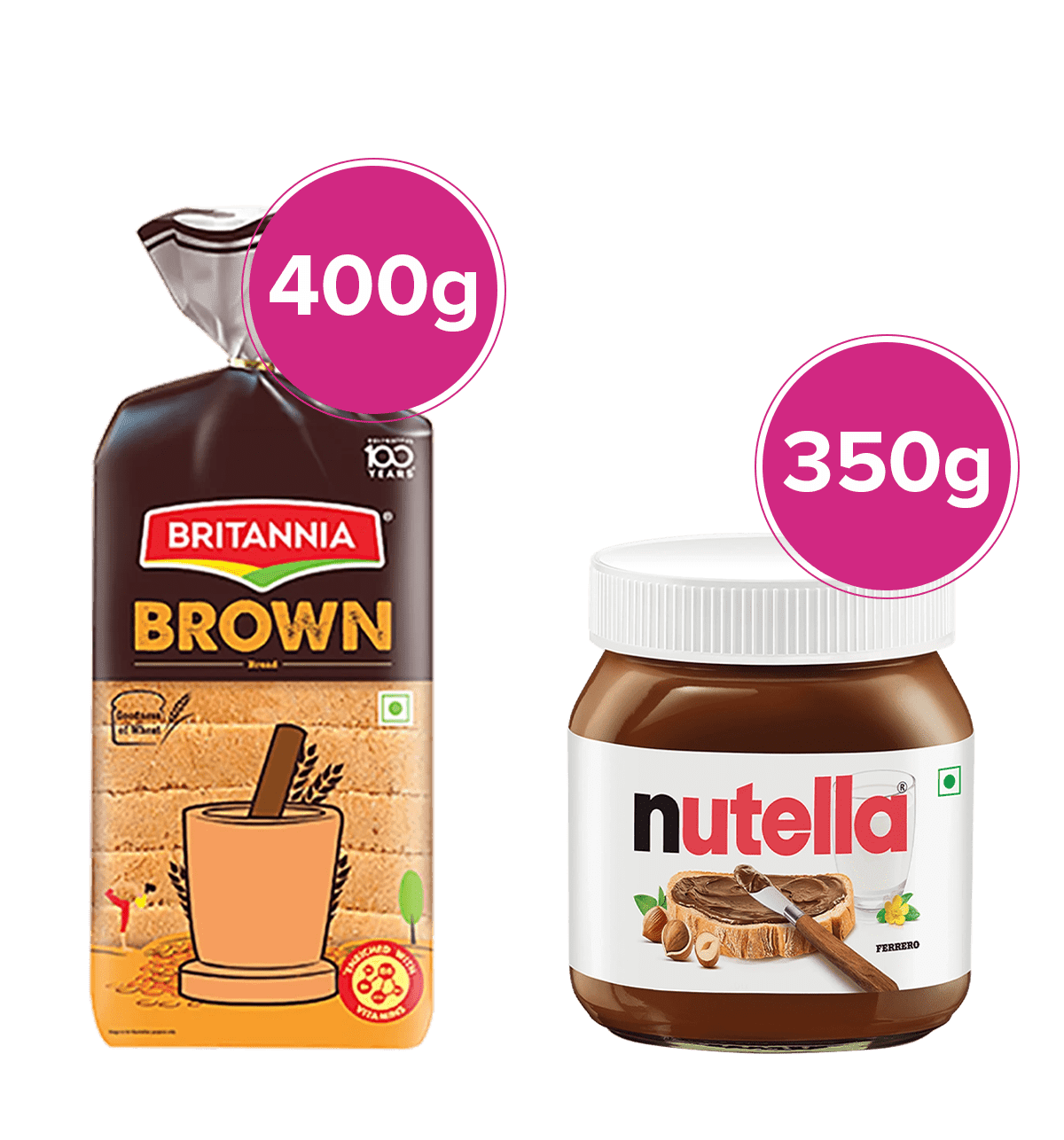 Buy Nutella Nutella Hazelnut Spread with Cocoa & Britannia Brown Bread ...