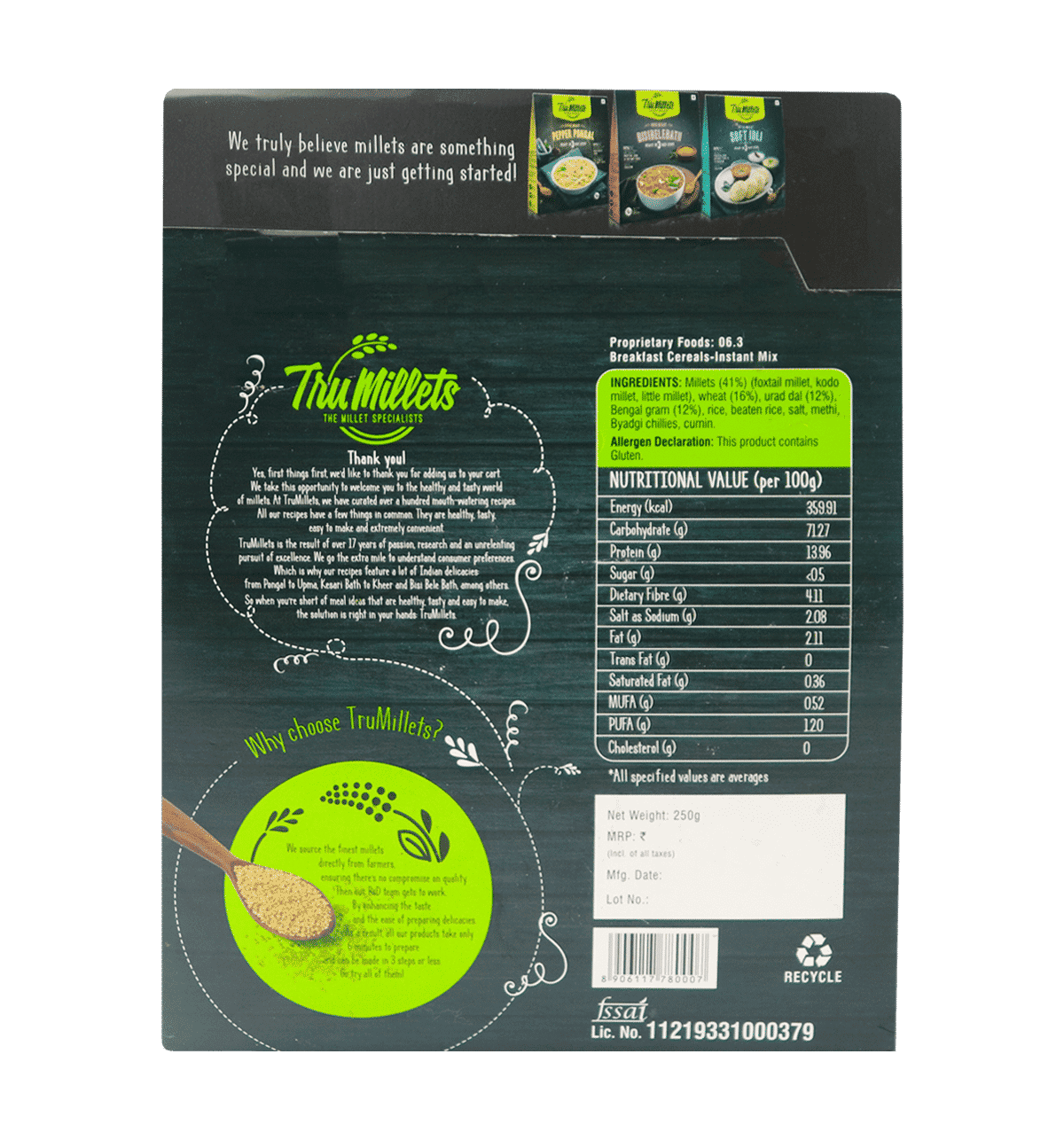 Buy Truemillets Mysore Dosa Batter Mix undefined Online At Rs ...