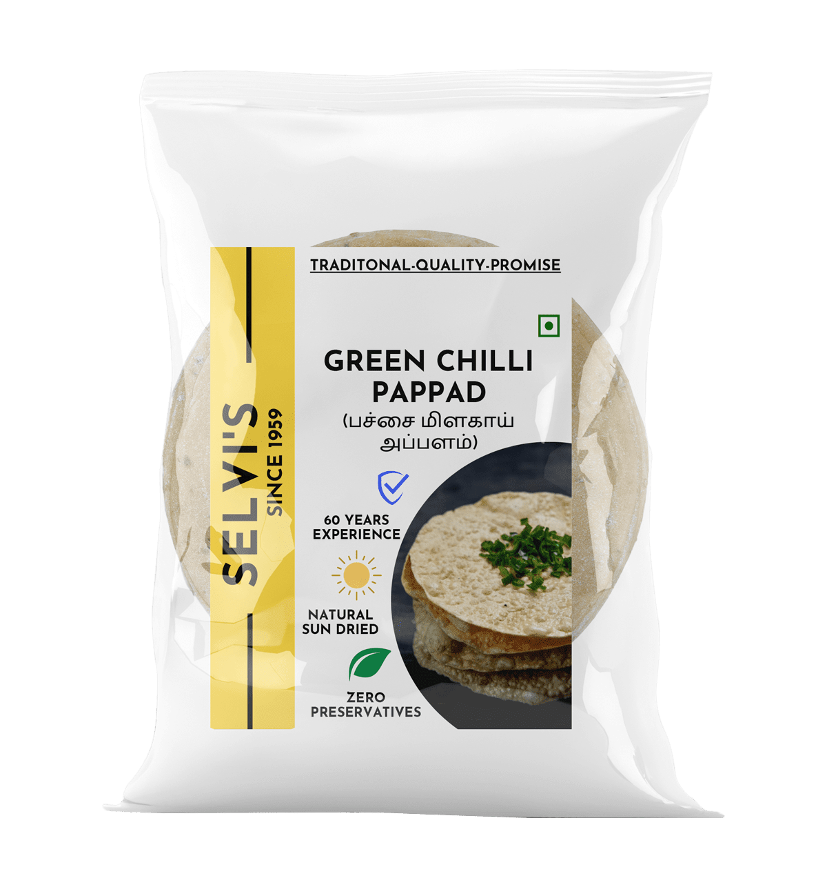 Buy Selvi's Selvi's Green Chilli Pappad 100 g Online At Rs. 77 ...