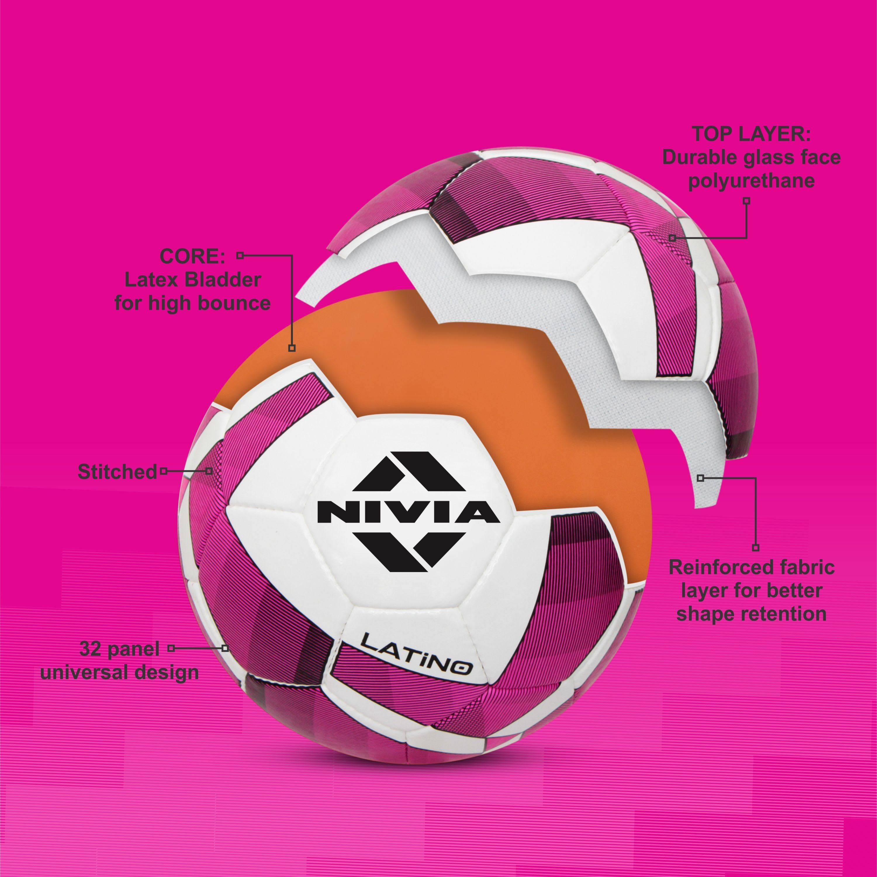 Buy Nivia Latino Shining PU Football, Size 5 - Assorted (Colour may ...