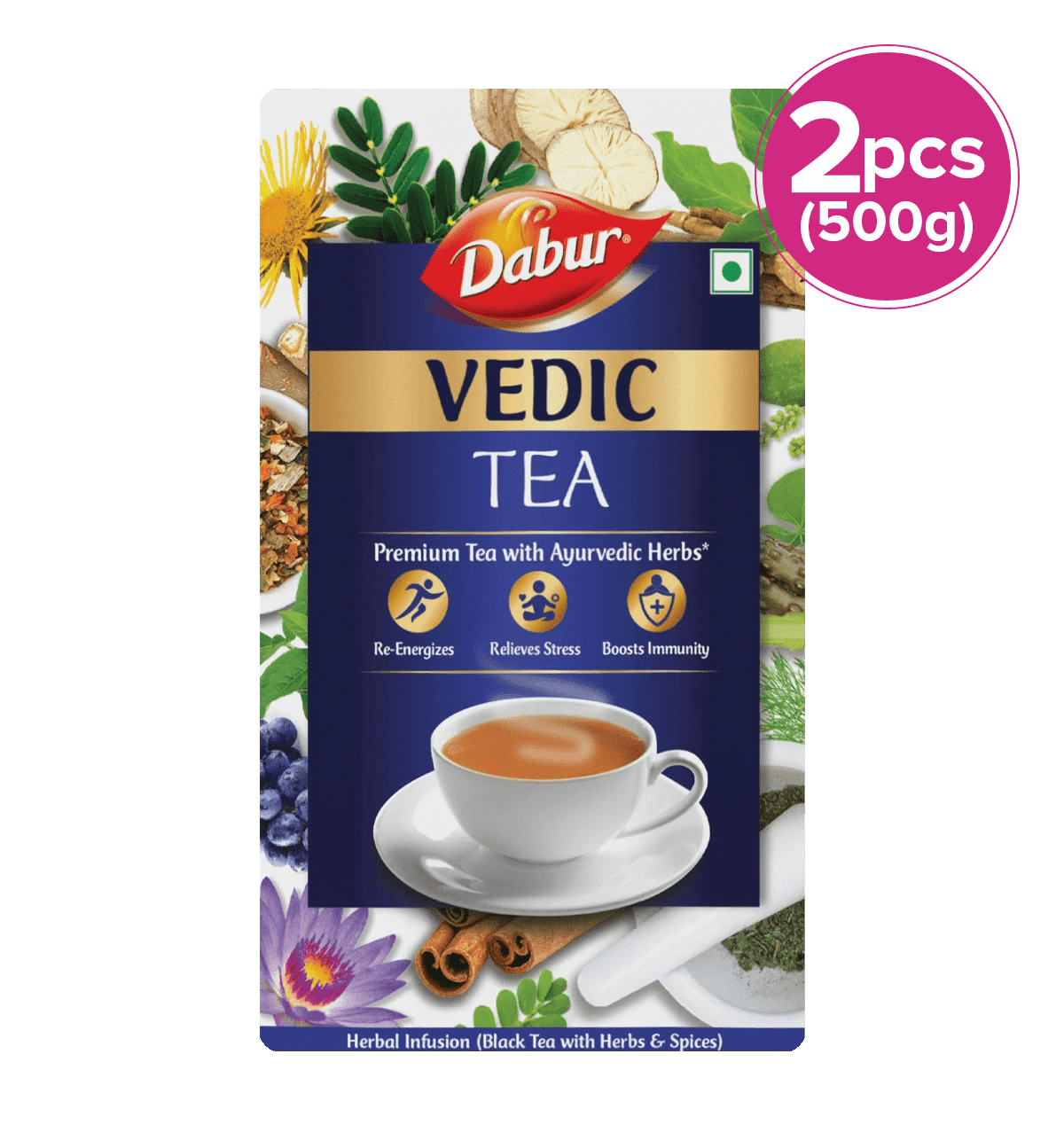 Buy Dabur Dabur Vedic Tea, Premium Black Tea With 30+ Ayurvedic Herbs 2 ...