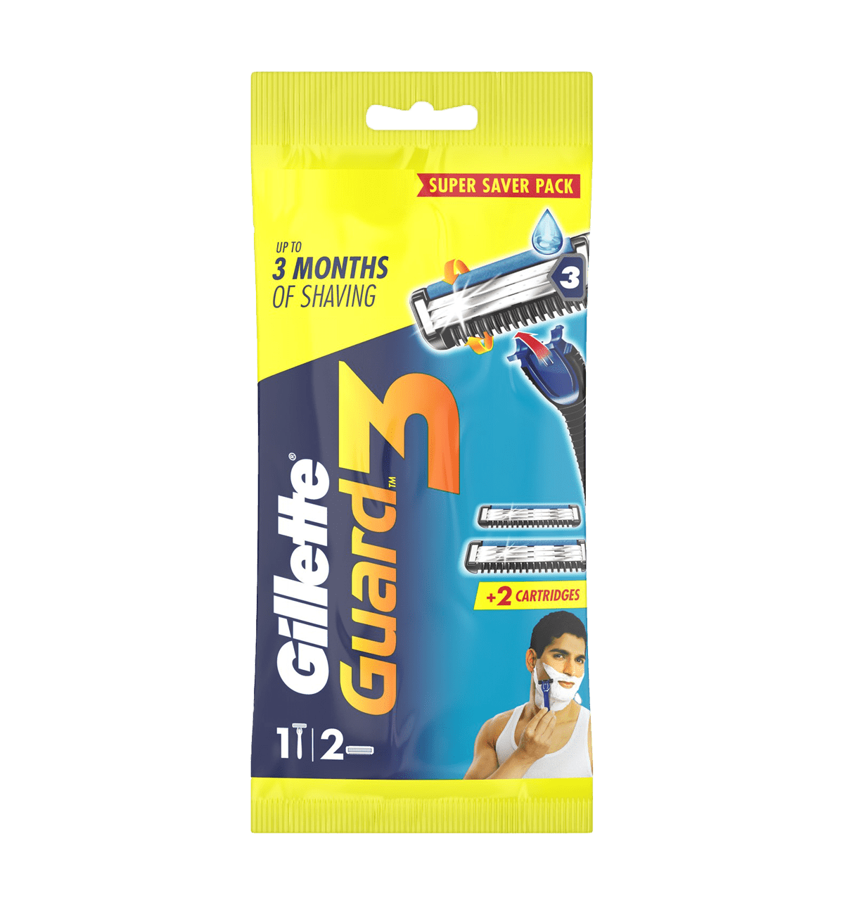 Buy Gillette Guard 3 Razor - With 2 Catridges Online (2 pieces) At Best ...