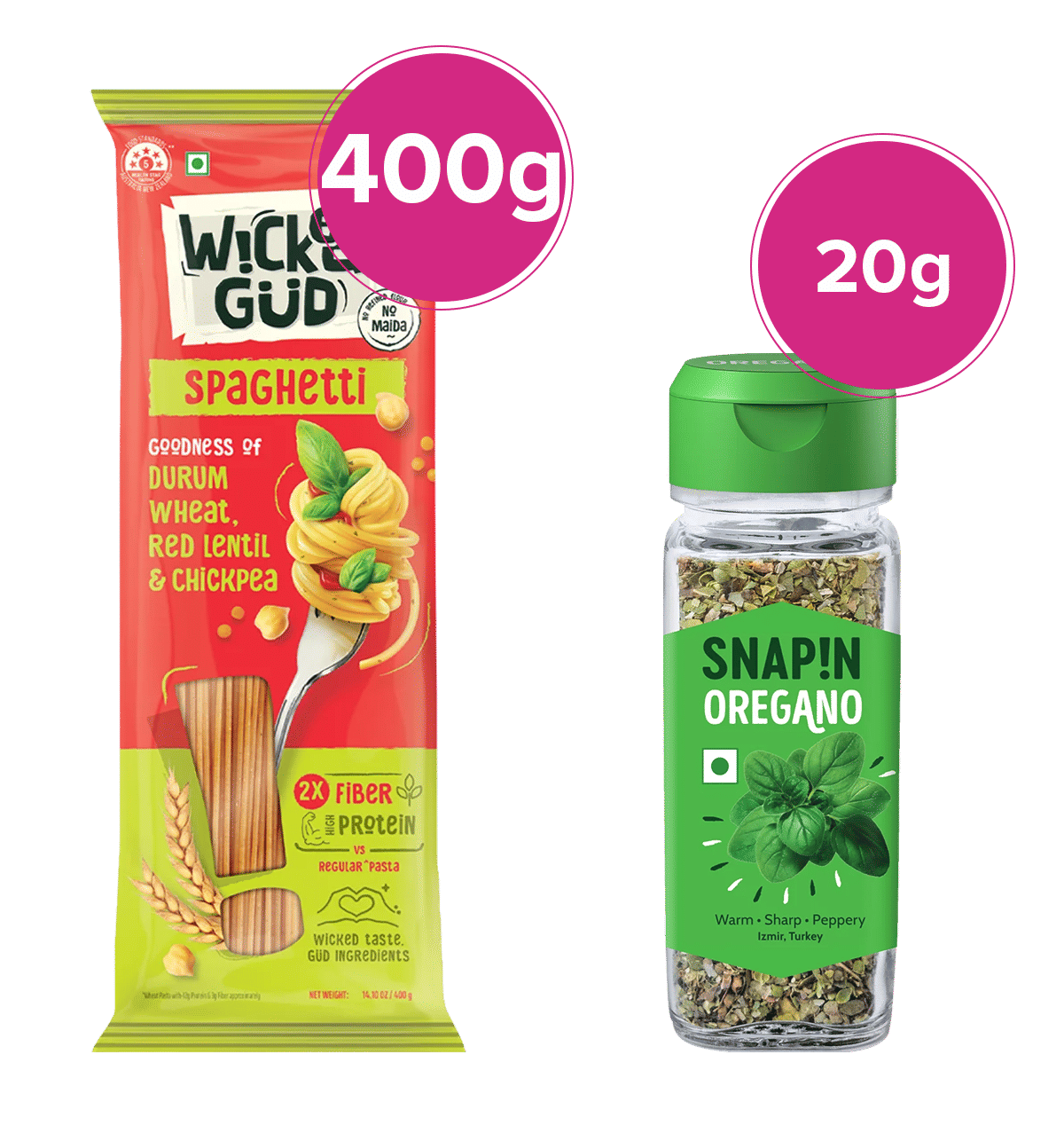 Buy WickedGud WickedGud Spaghetti Pasta & Snappin Oregano 1 combo ...