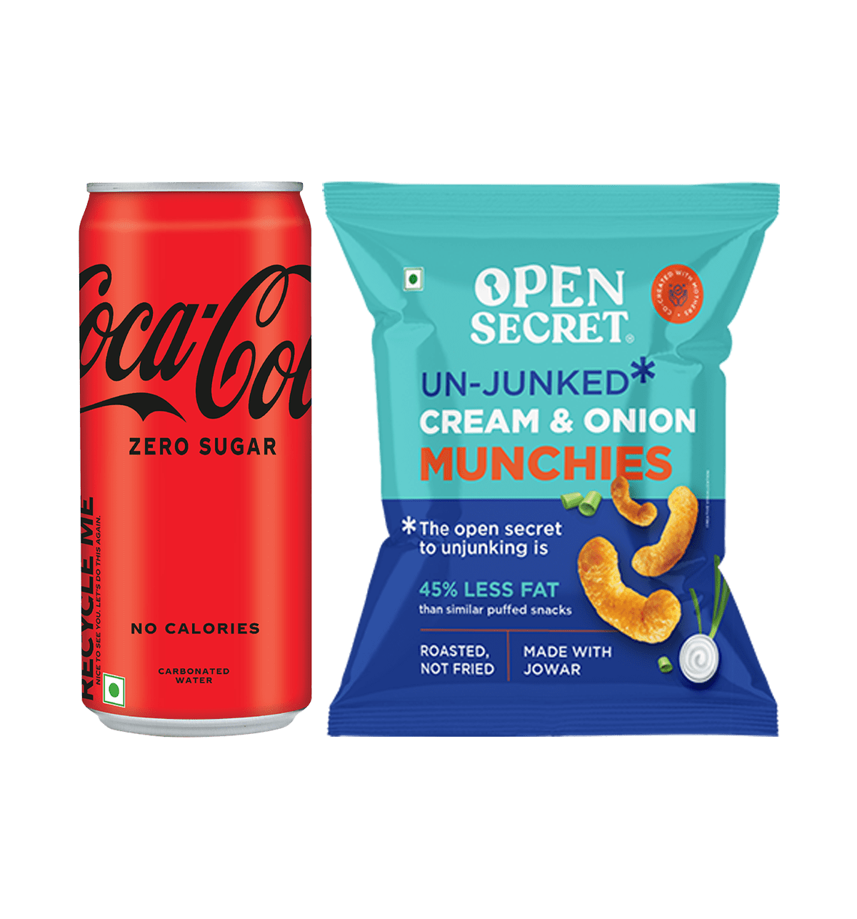 Buy Coke Zero & Open Secret Cream & Onion Puff Snack Combo 1 combo ...