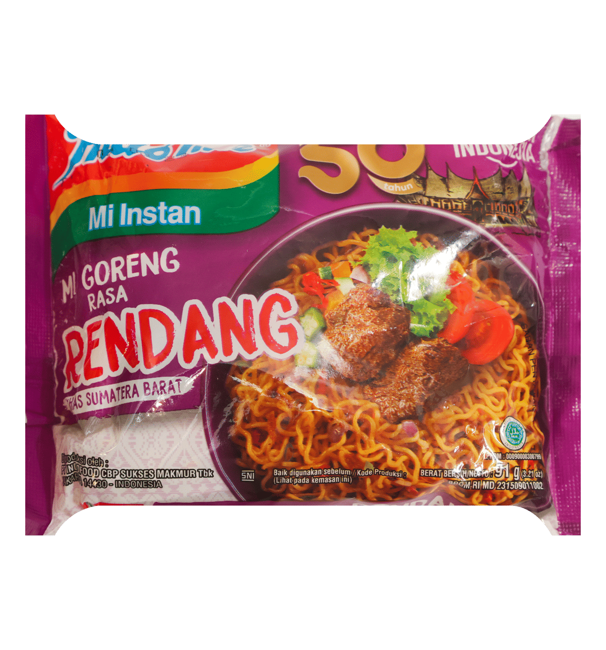 Buy Indomie Indomie Fried Rendang Noodles (Mi Goreng Rasa Rendang) 91 g ...