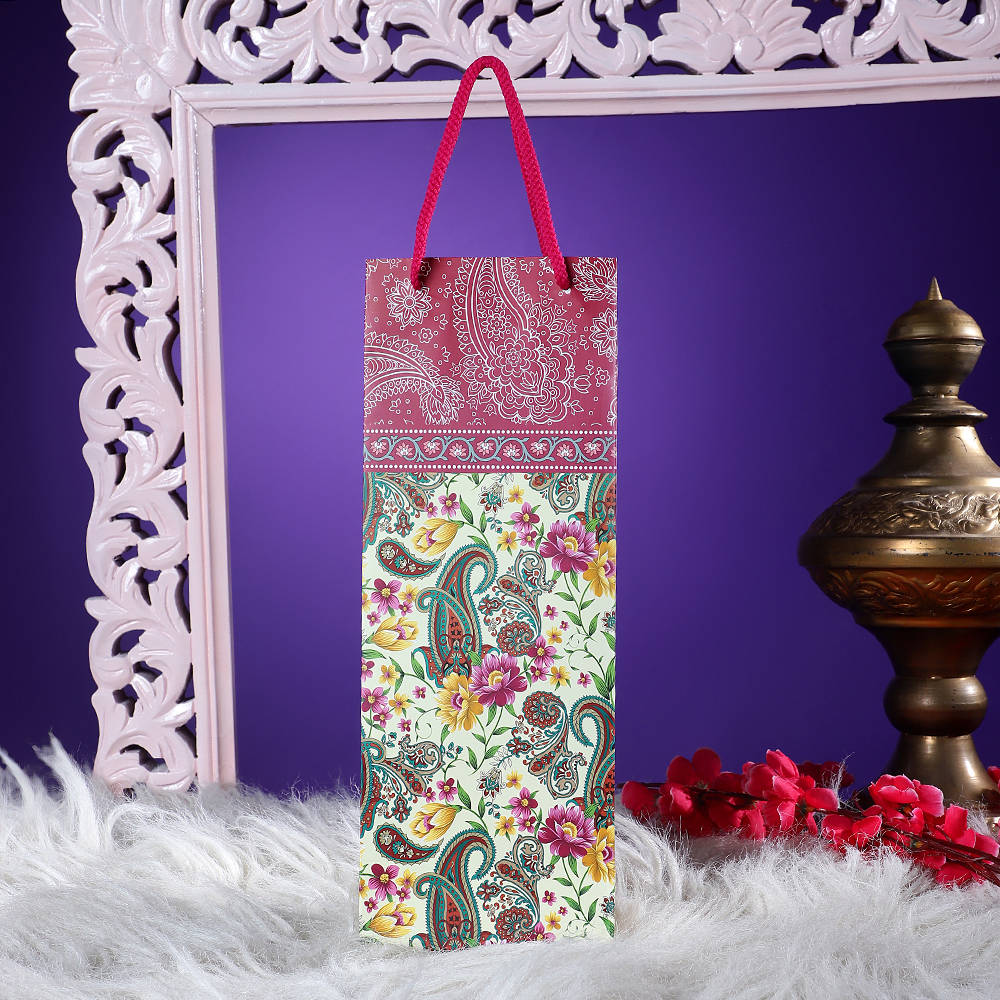 Buy Paper Bag- Wine Bottle (Design 2) undefined Online At Rs. undefined ...
