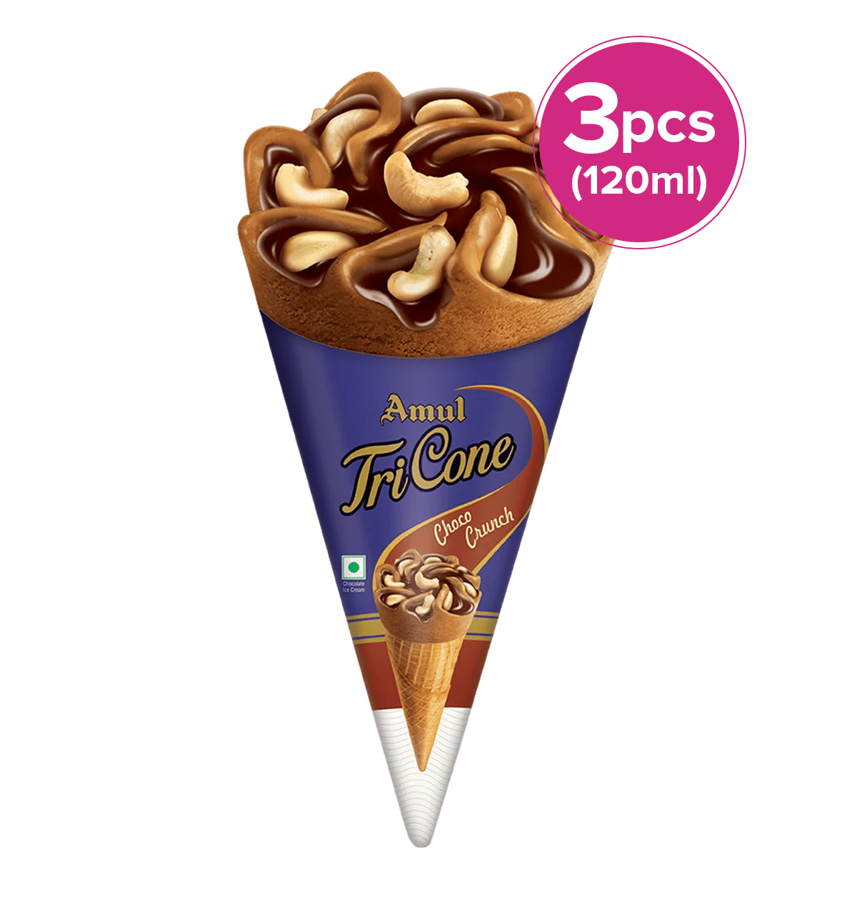 Buy Amul Amul Ice Cream Tricone Chocolate Cone 12 pieces Online At Rs ...