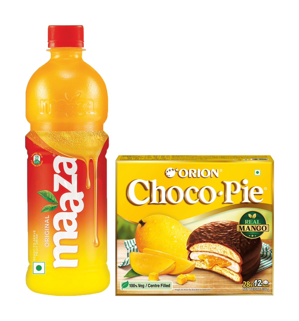 Buy Orion Mango Choco Pie And Maaza Combo 1 combo Online At Rs. 222 ...