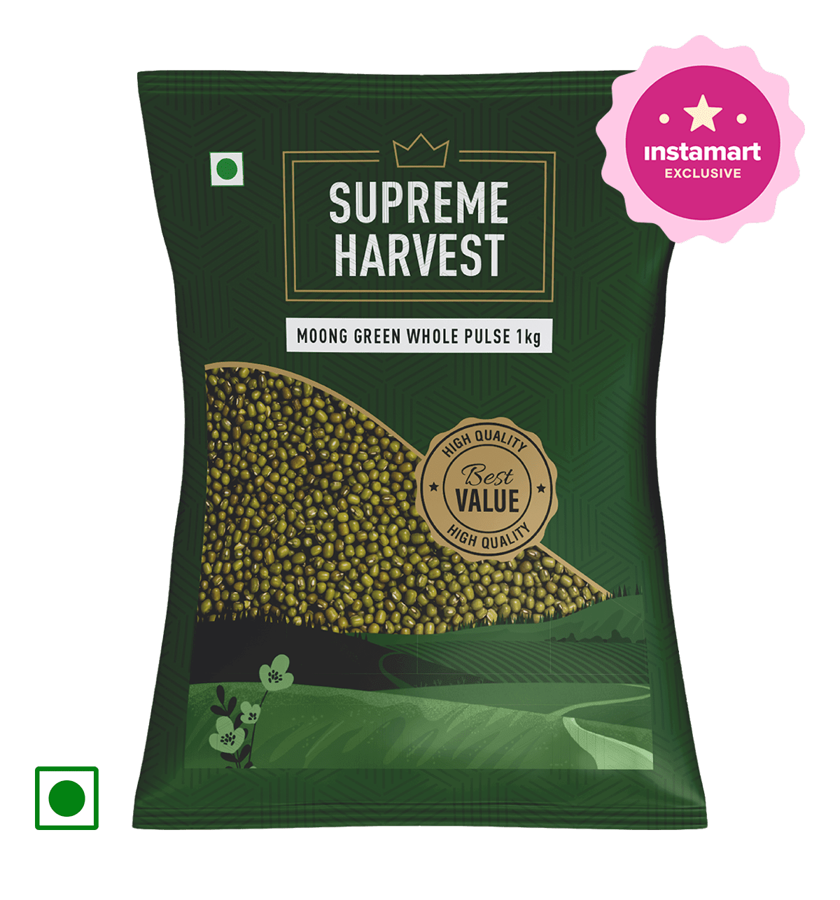 Buy SUPREME HARVEST SUPREME HARVEST Green Moong Whole 1 kg Online At Rs ...