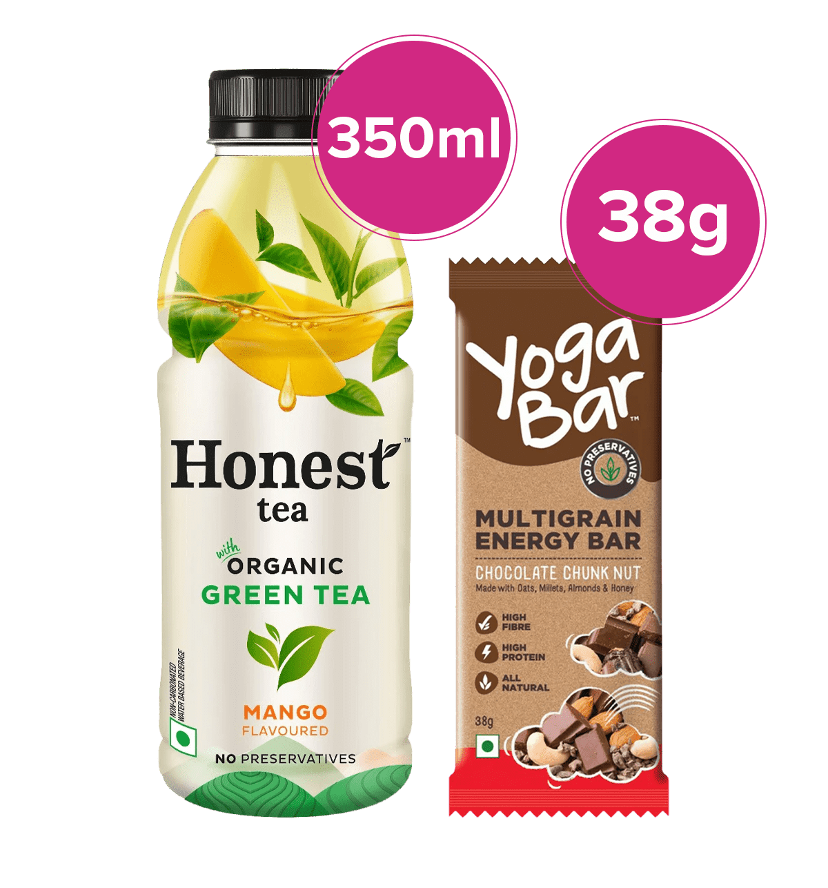 Buy Honest Tea Honest Tea Mango Flavour & Yogabar Chocolate Chunk ...