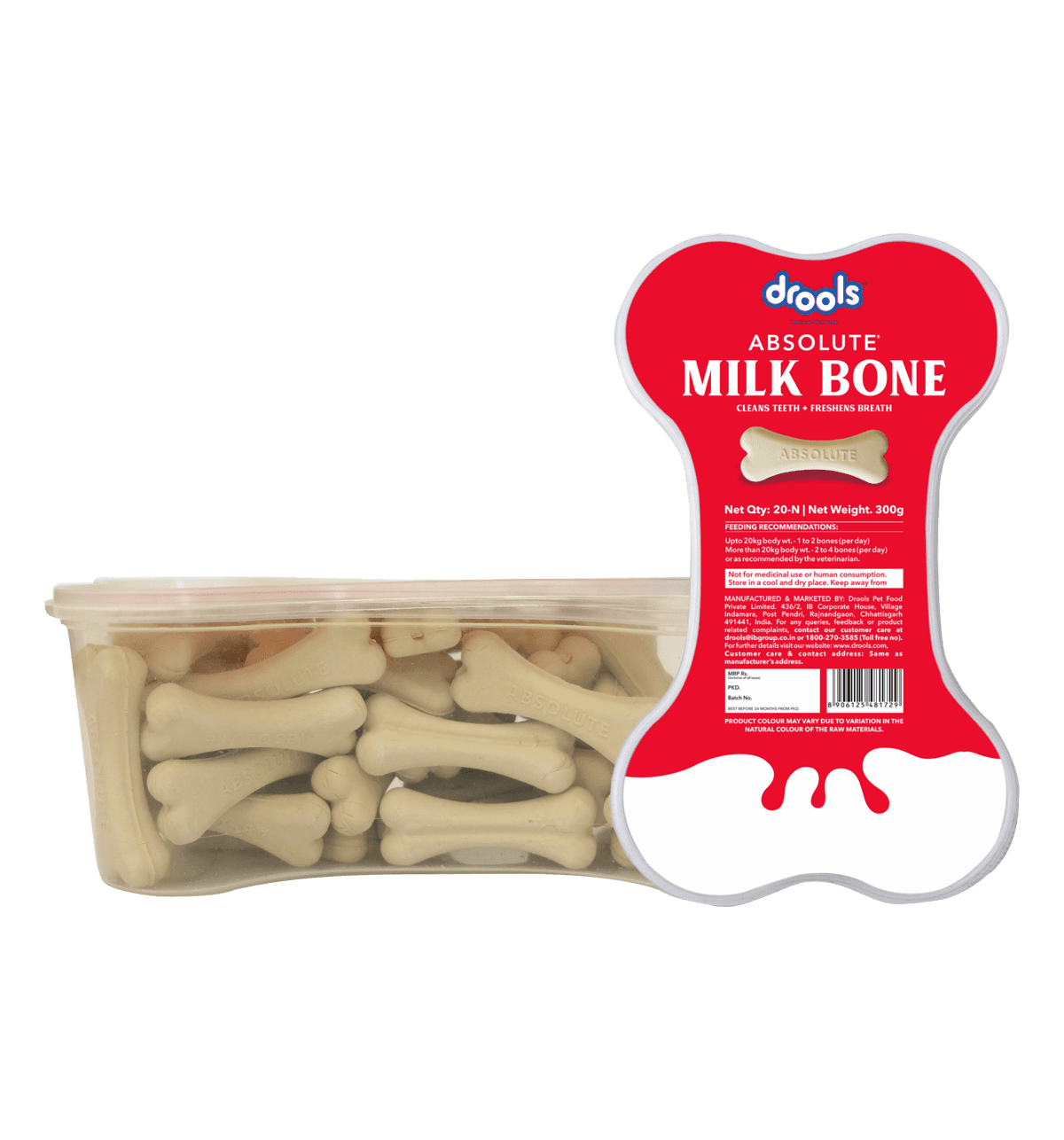 Buy Drools Drools Absolute Milk Bone Jar 300 Gm Adult & Puppy Dog ...