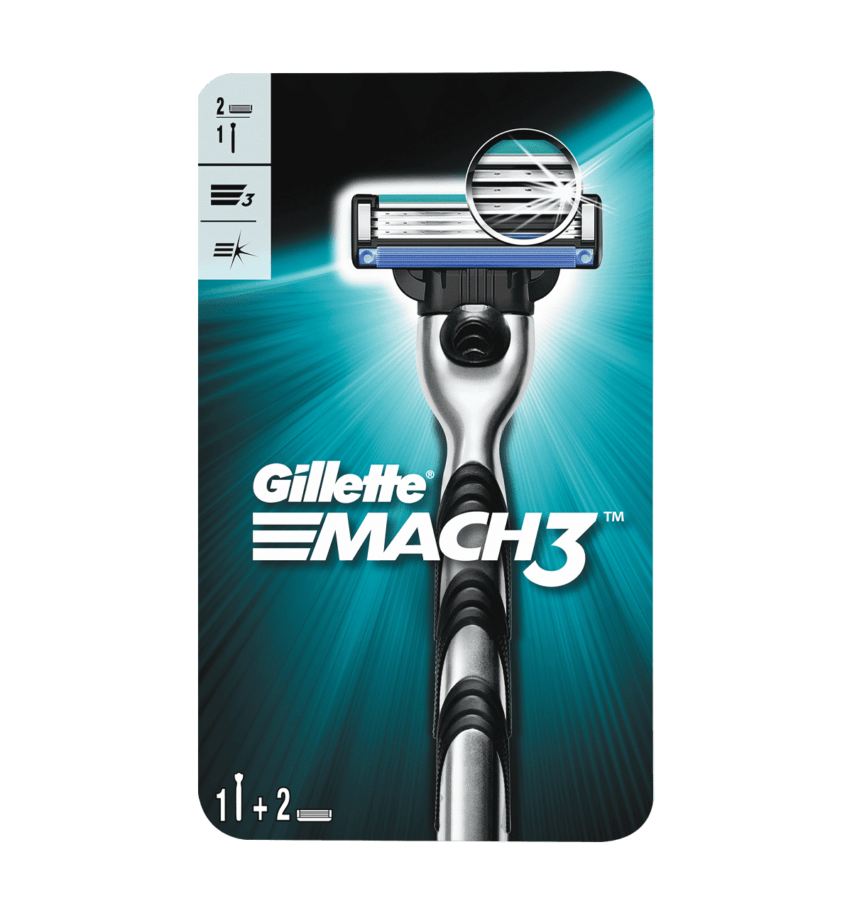 Buy Gillette Gillette Mach3 Men’s Razor with 2 Cartridges 2 pieces ...