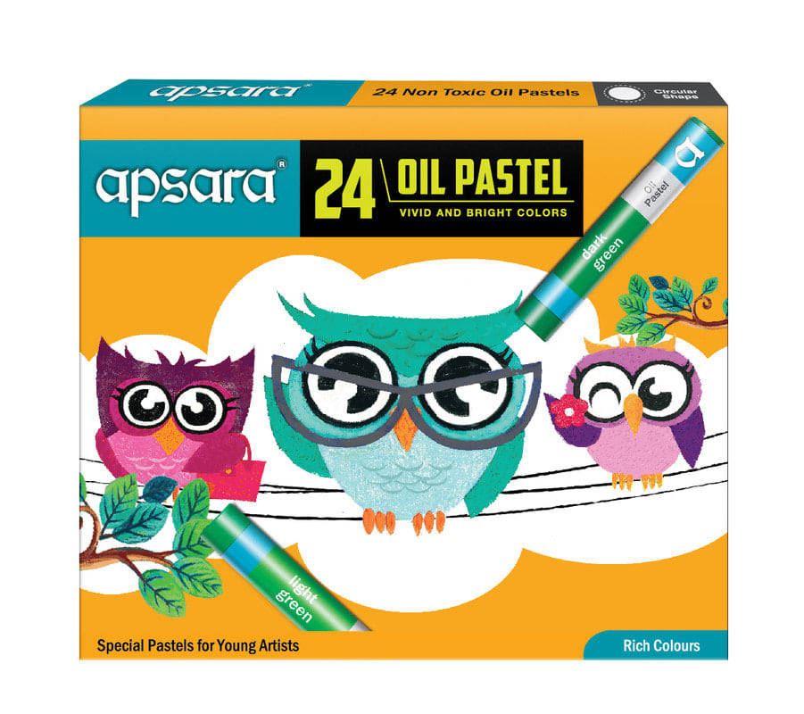 Buy Apsara Apsara 24 Shades Non-Toxic Oil Pastels 1 pack Online At Rs ...