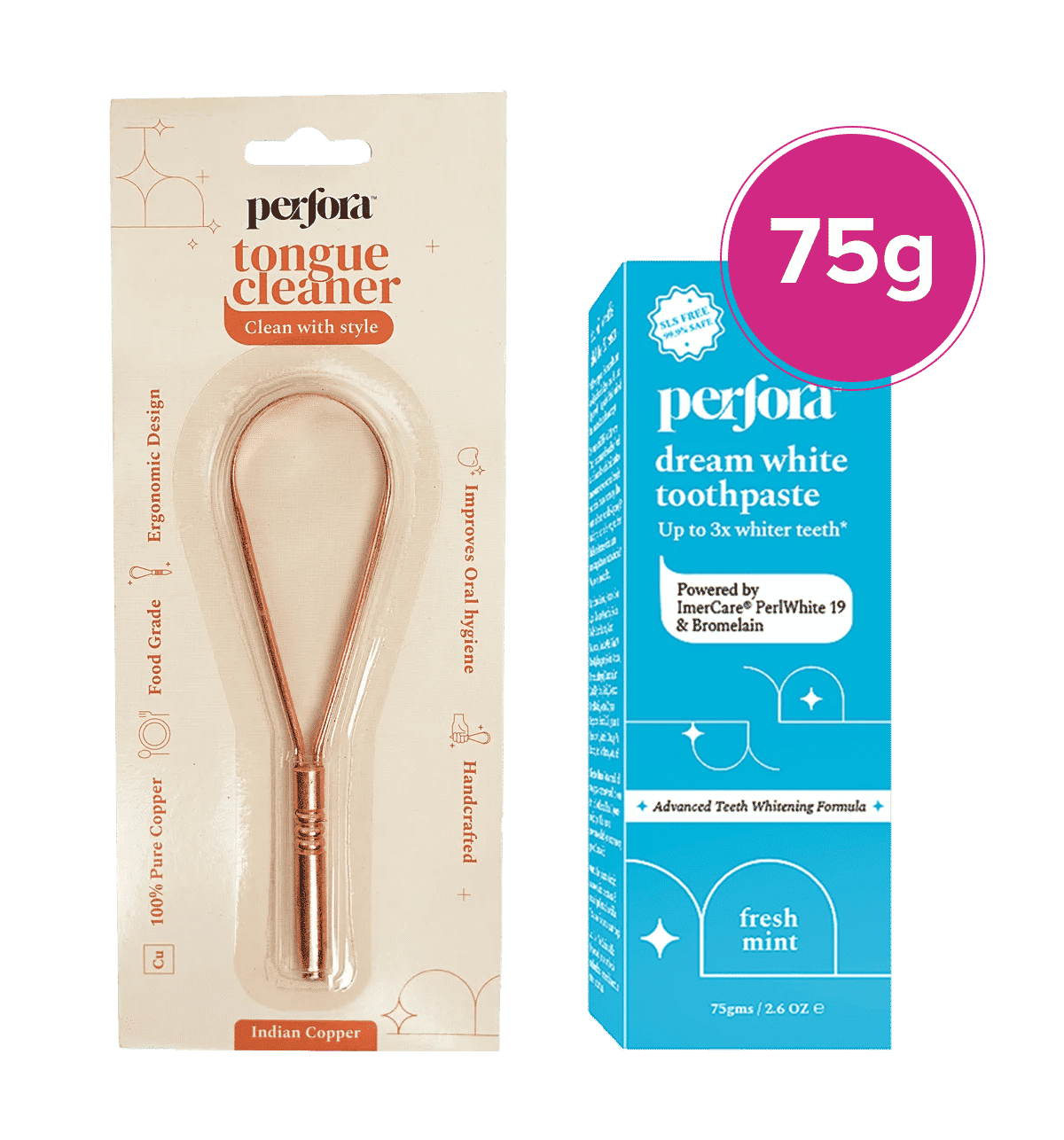 Buy Perfora Perfora Copper Tongue Cleaner Box + Perfora Dream White ...