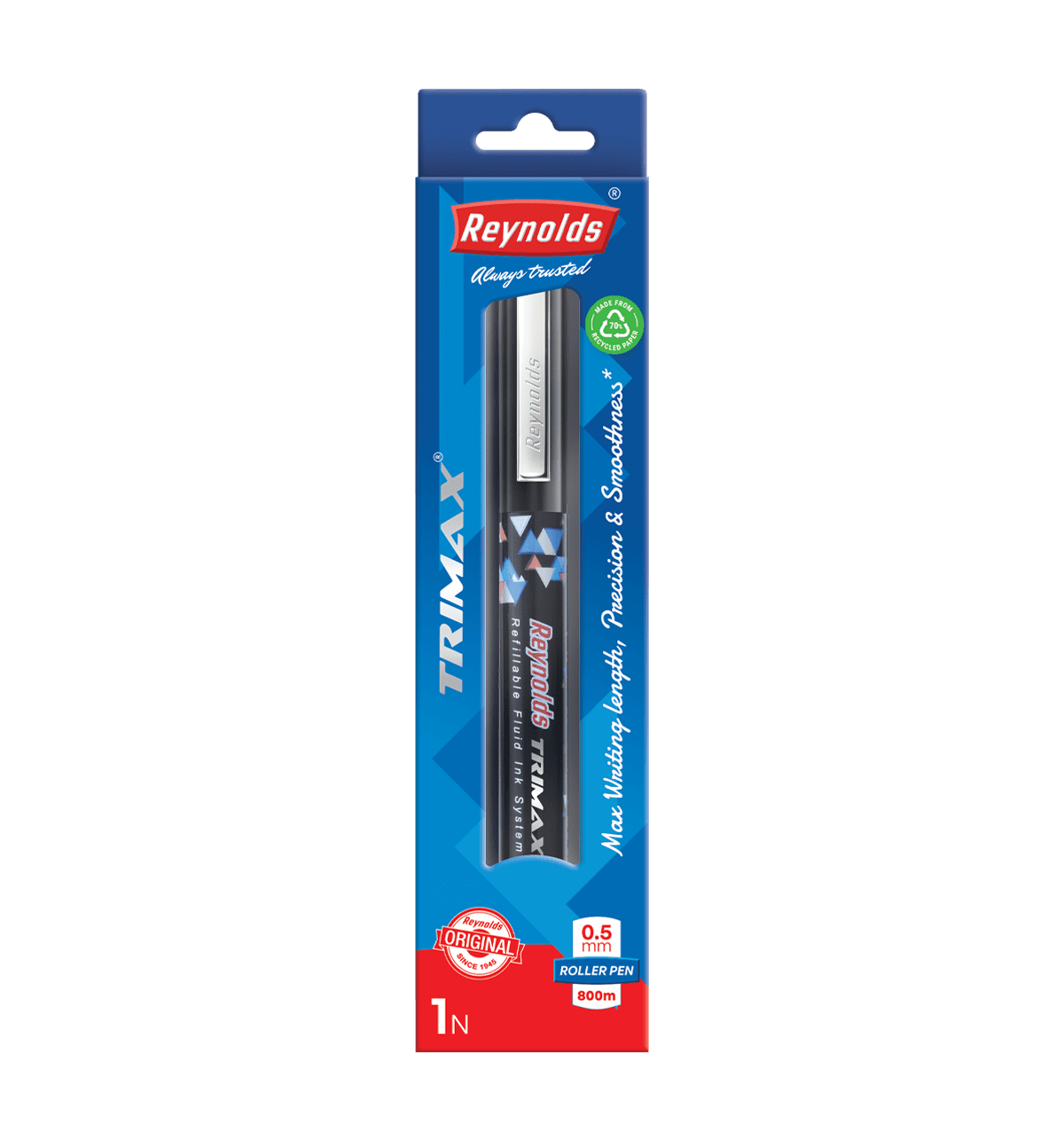 Buy Reynolds Reynolds Trimax Roller Pens Fine Tip Blue Ink 1 Piece ...