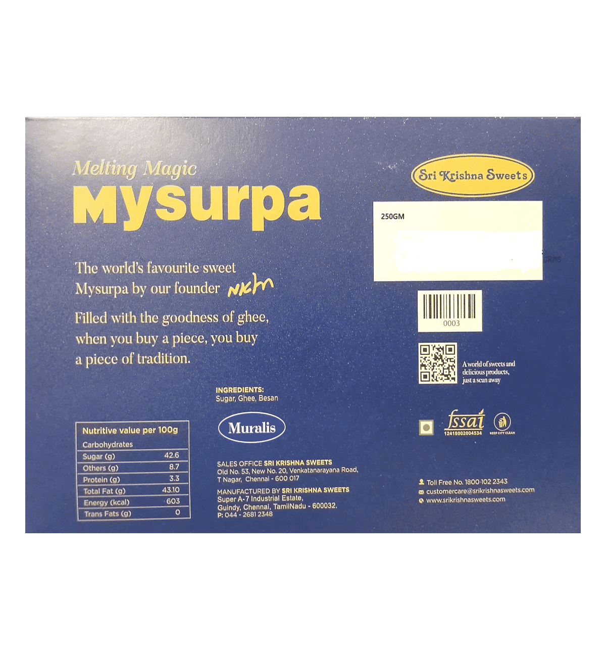 Buy Sri Krishna Sweets Mysurpa Online () At Best Price