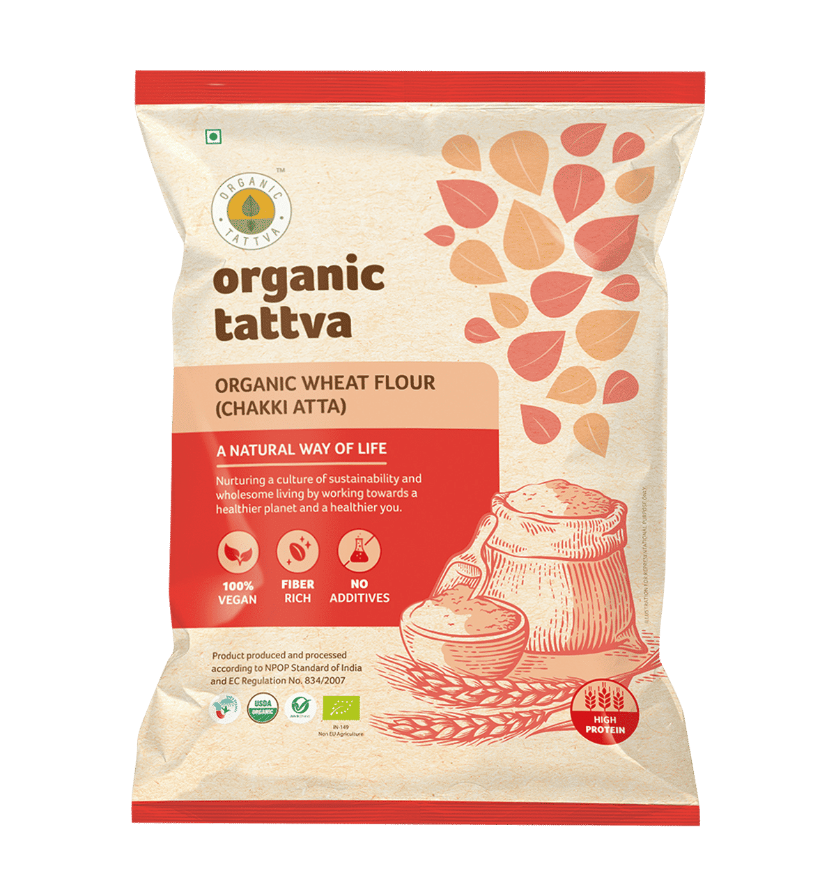 Buy organic tattva Whole Wheat Flour Chakki Atta Online (5 kg) At Best Price