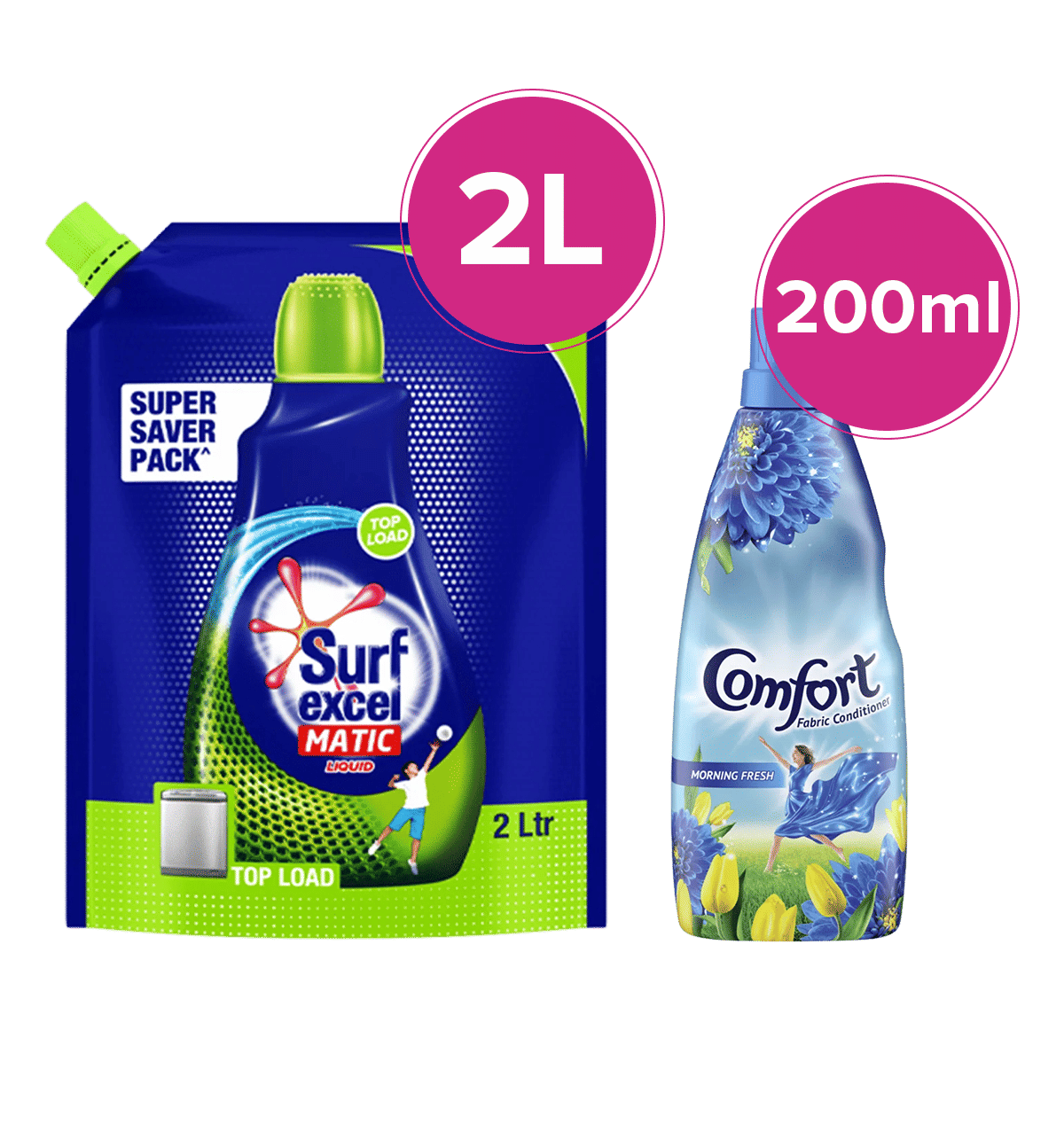 Buy Comfort Surf Excel Matic Liquid Detergent And Fresh Fabric ...