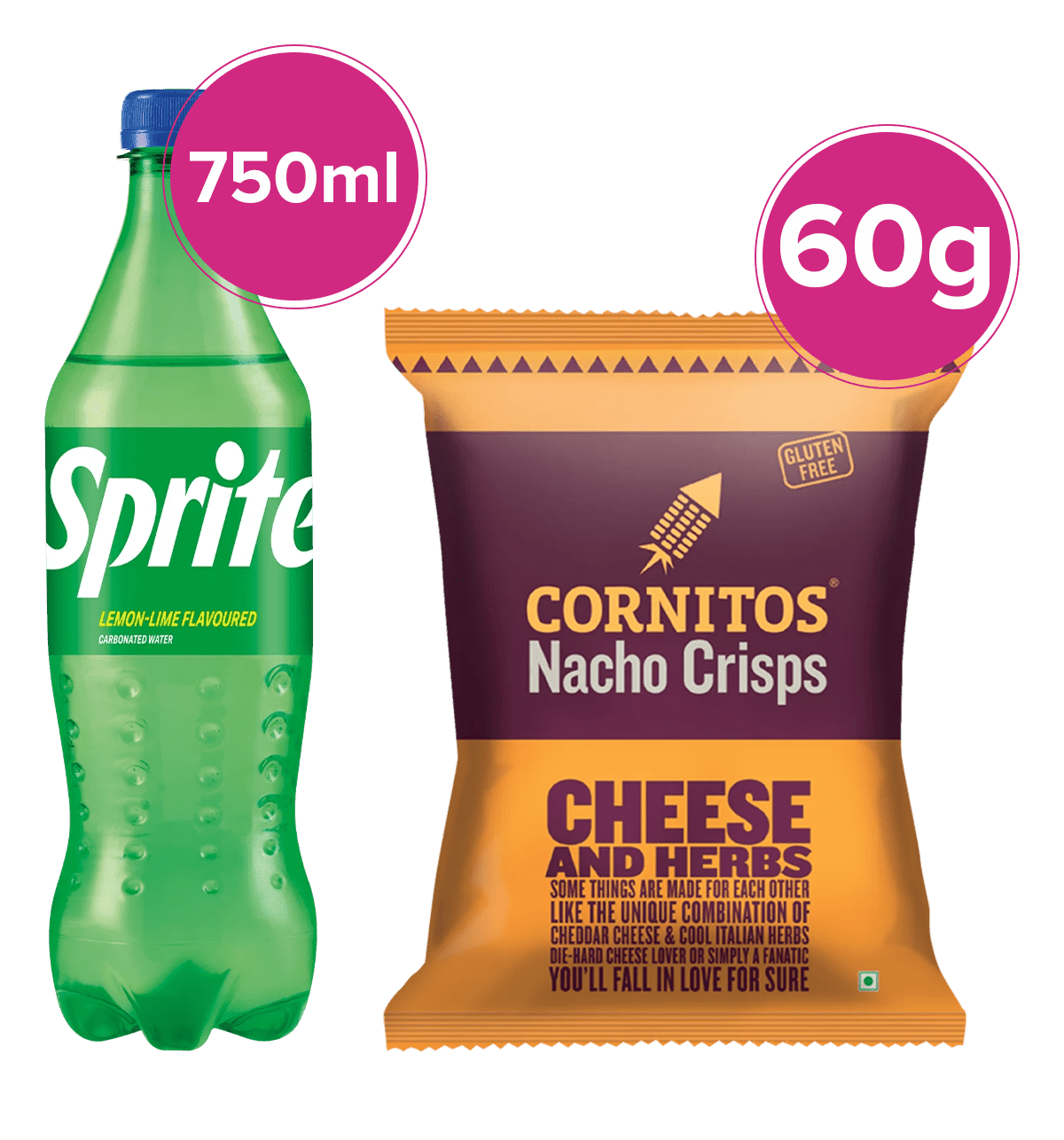 Buy Sprite Pet Bottle & Nacho Crisps Cheese & Herbs Combo 1 combo ...