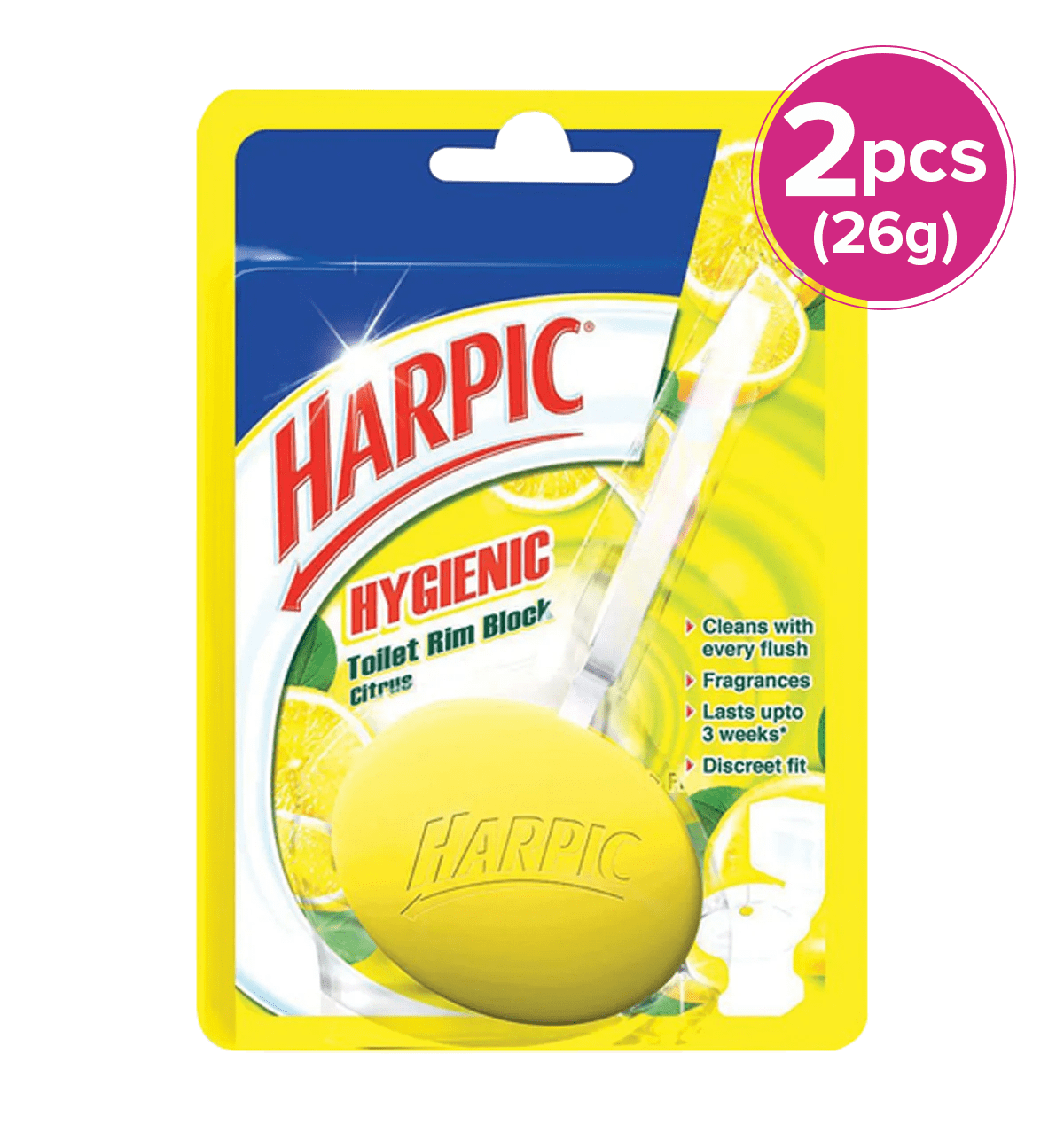 Buy Harpic Hygienic Toilet Rim Block (Citrus) Online (2 pieces) At Best ...