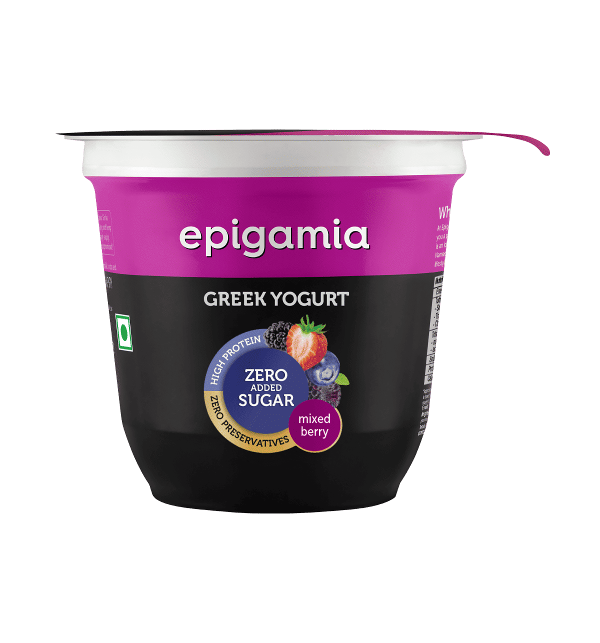 Buy Epigamia Epigamia No Added Sugar Greek Yogurt - Mixed Berries 110 g ...