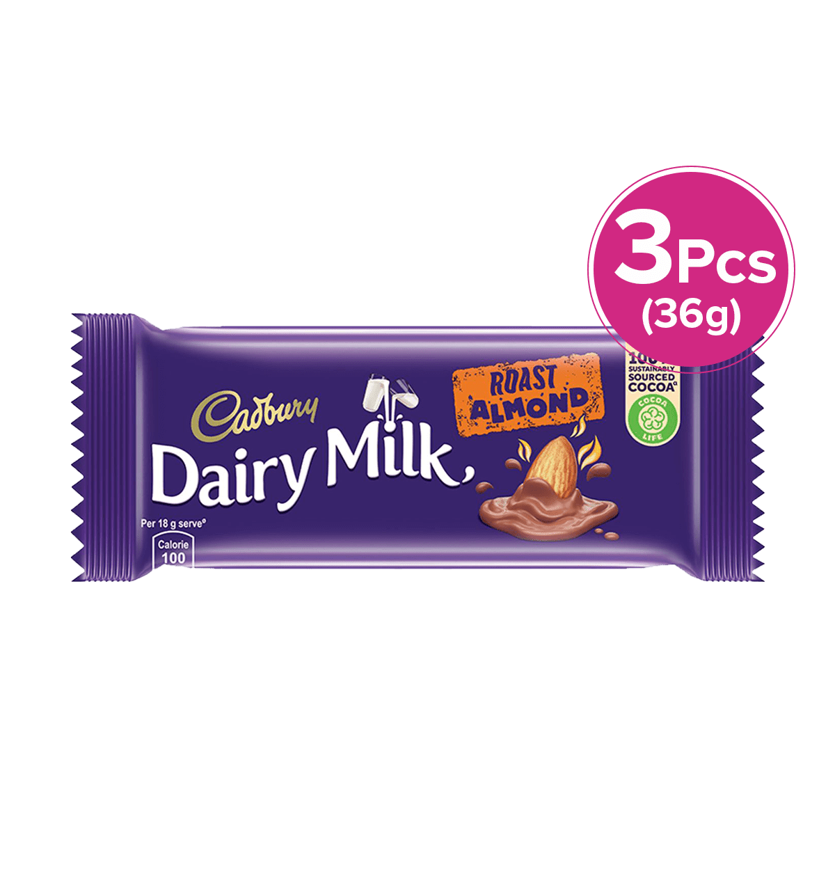 Buy Cadbury Cadbury Dairy Milk Roast Almond Chocolate Bar 3 pieces ...