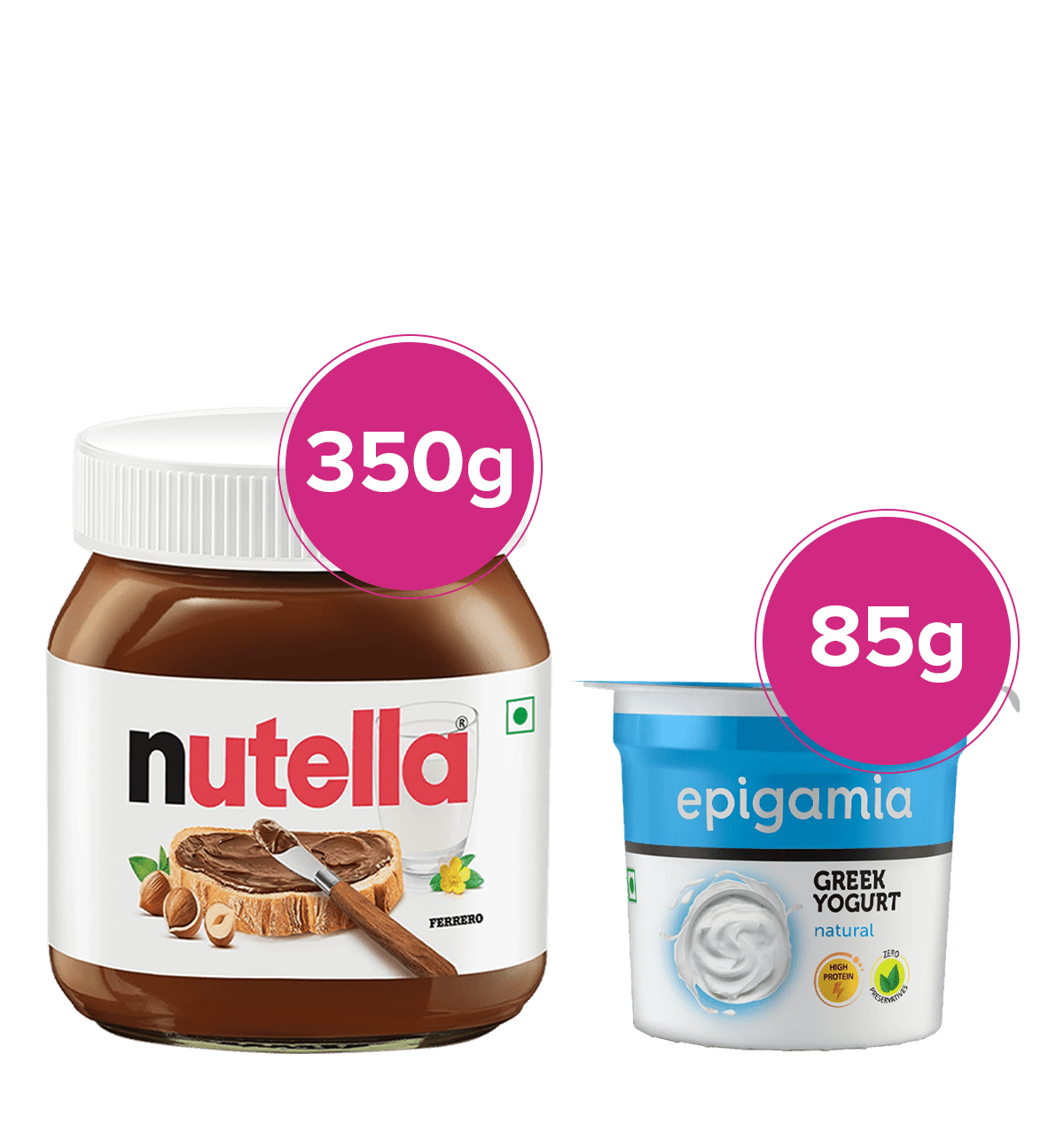 Buy Nutella Nutella Hazelnut Spread with Cocoa & Epigamia Yogurt Greek ...