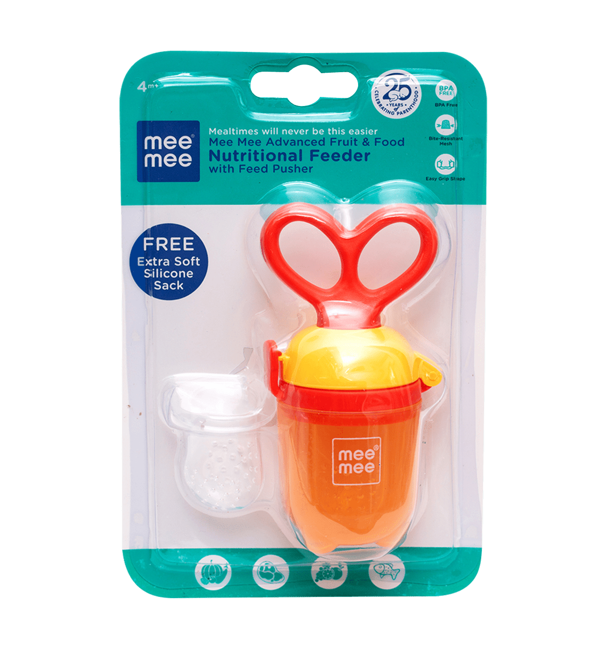 Buy Mee Mee Mee Mee Fruit & Food Feeder (Orange, BPA Free, 4+ Months) 1 ...