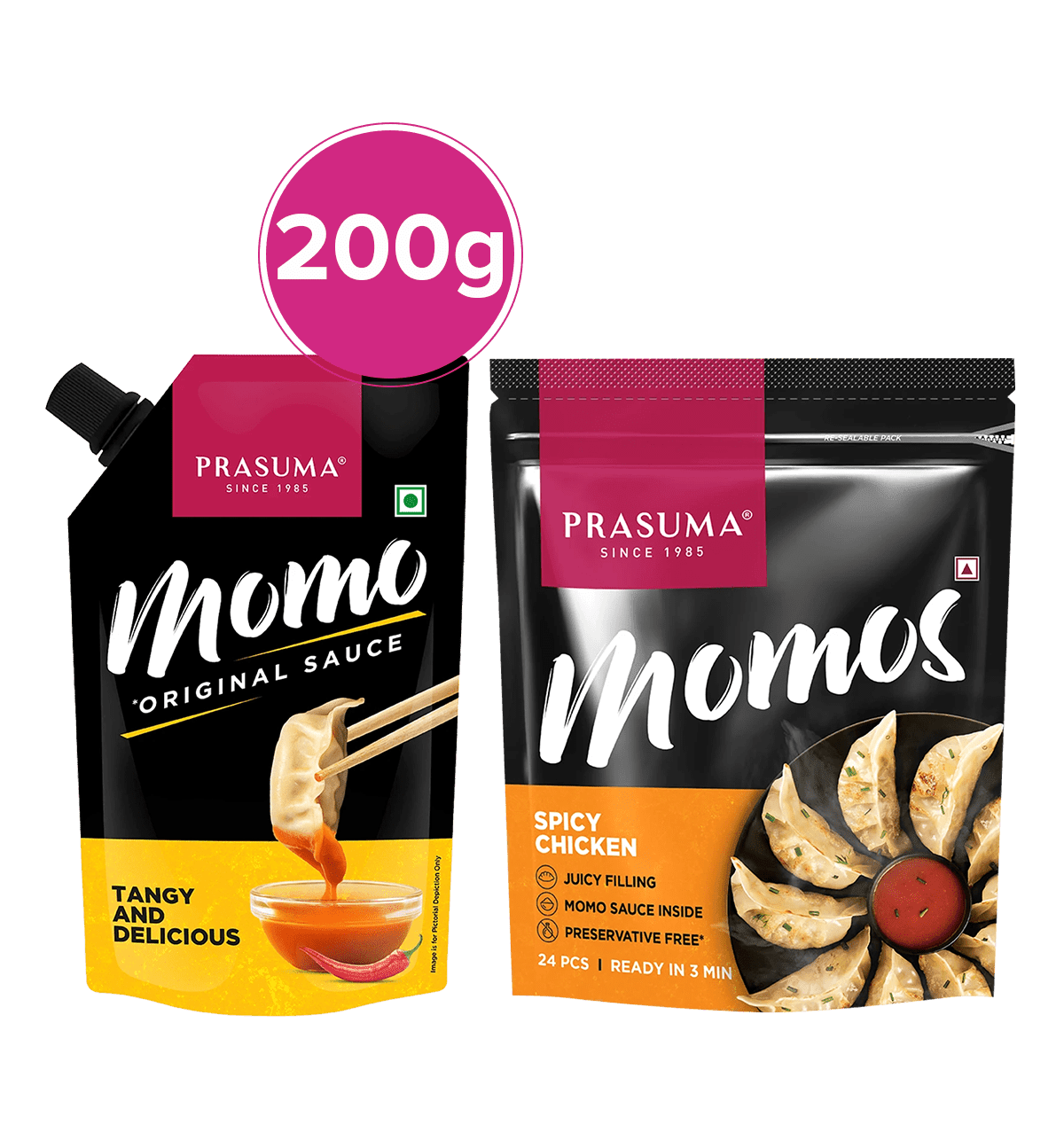 Buy Prasuma Momo Sauce Original & Spicy Chicken Momos undefined Online ...