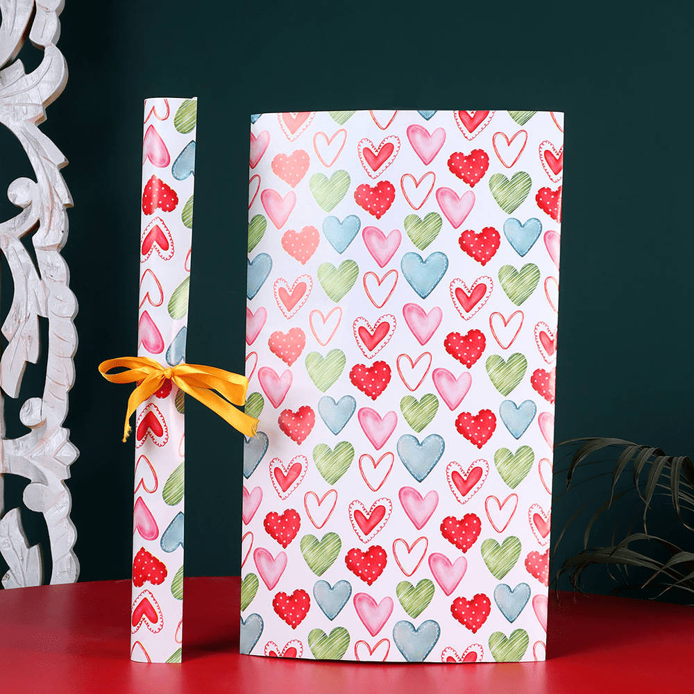 Buy White Wrapping Paper Love - 90 GSM (19 X 28 Inches) 5 pieces Online ...
