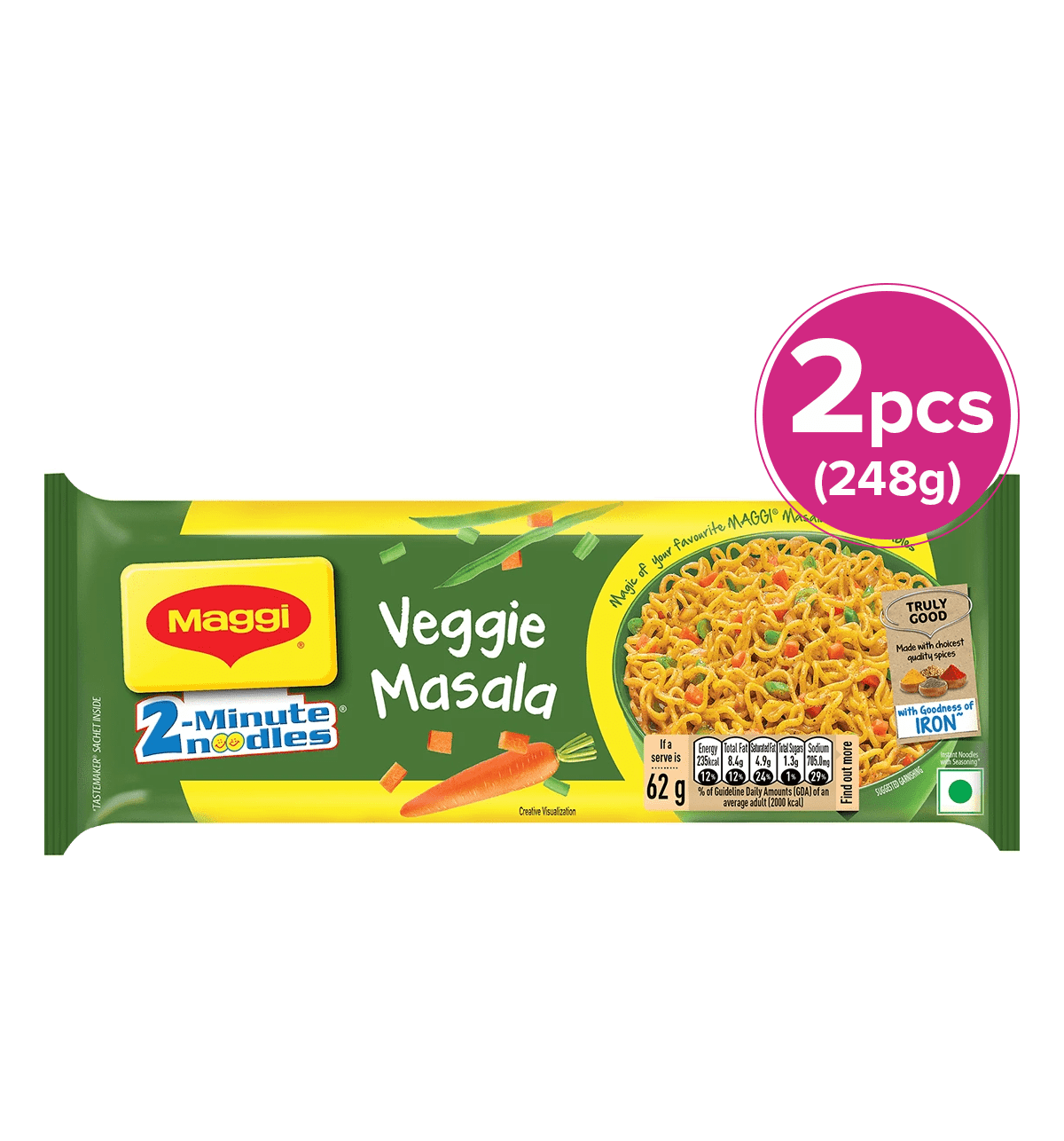 Buy Maggi Maggi Veggie Masala Noodles 2 pieces Online At Rs. 120 ...