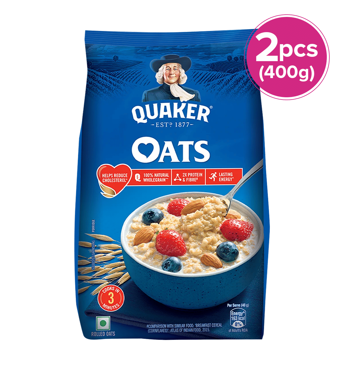 Buy Quaker Quaker Nutritious Breakfast Cereals Easy to Cook Oats 2 ...