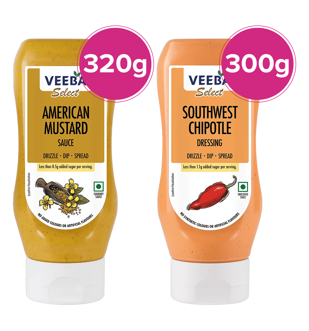 Buy Veeba Veeba American Mustard Dressing & Chipotle Southwest Dressing ...