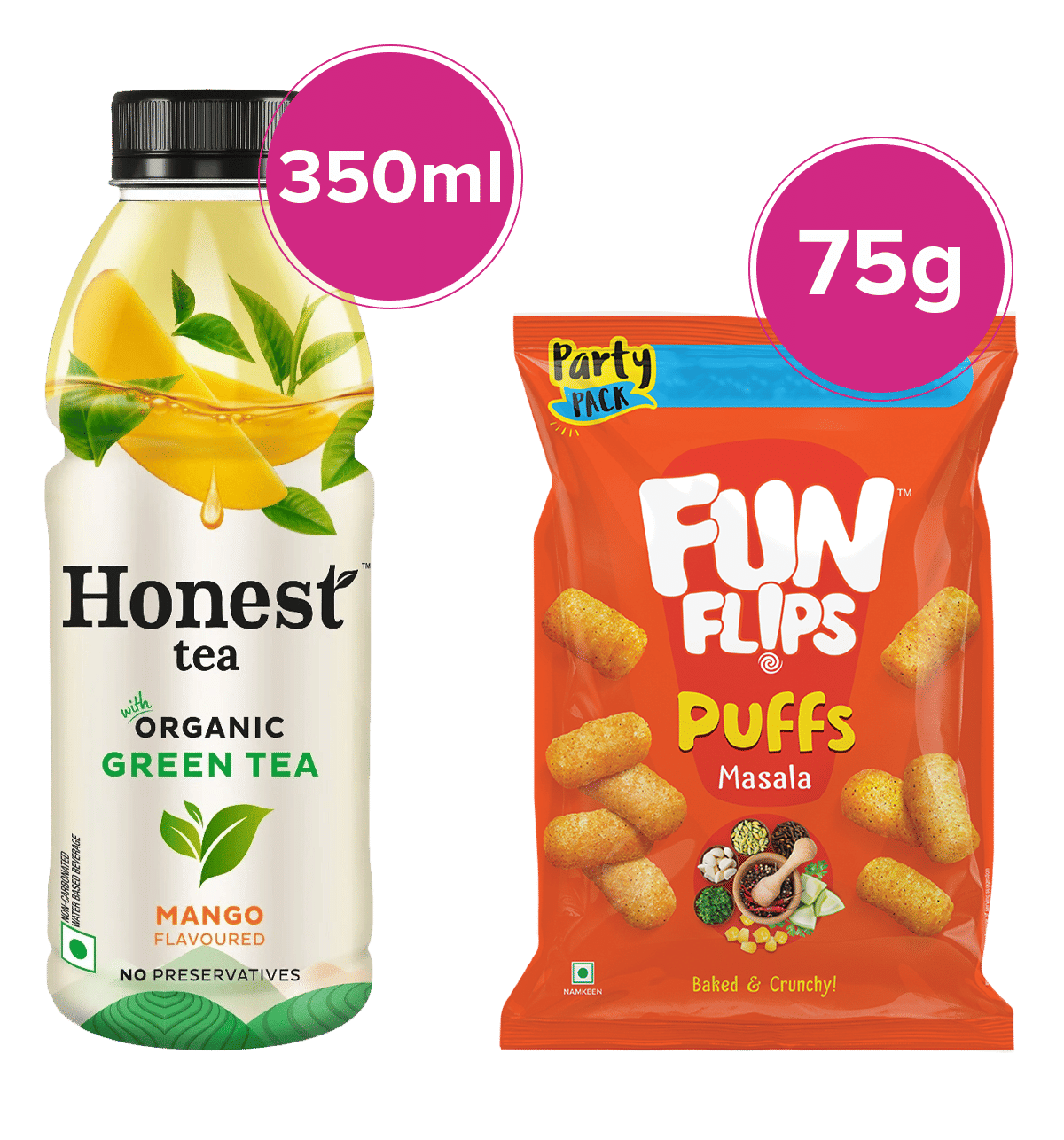 Buy Honest Tea Honest Tea Mango Flavour & Fun Flips Puffs Masala ...
