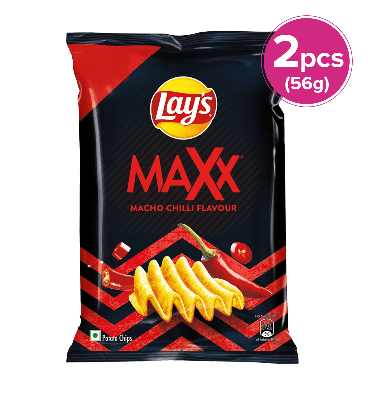 Buy Lay's Lay's Maxx Macho Chilli Chips 2 pieces Online At Rs. 60 ...