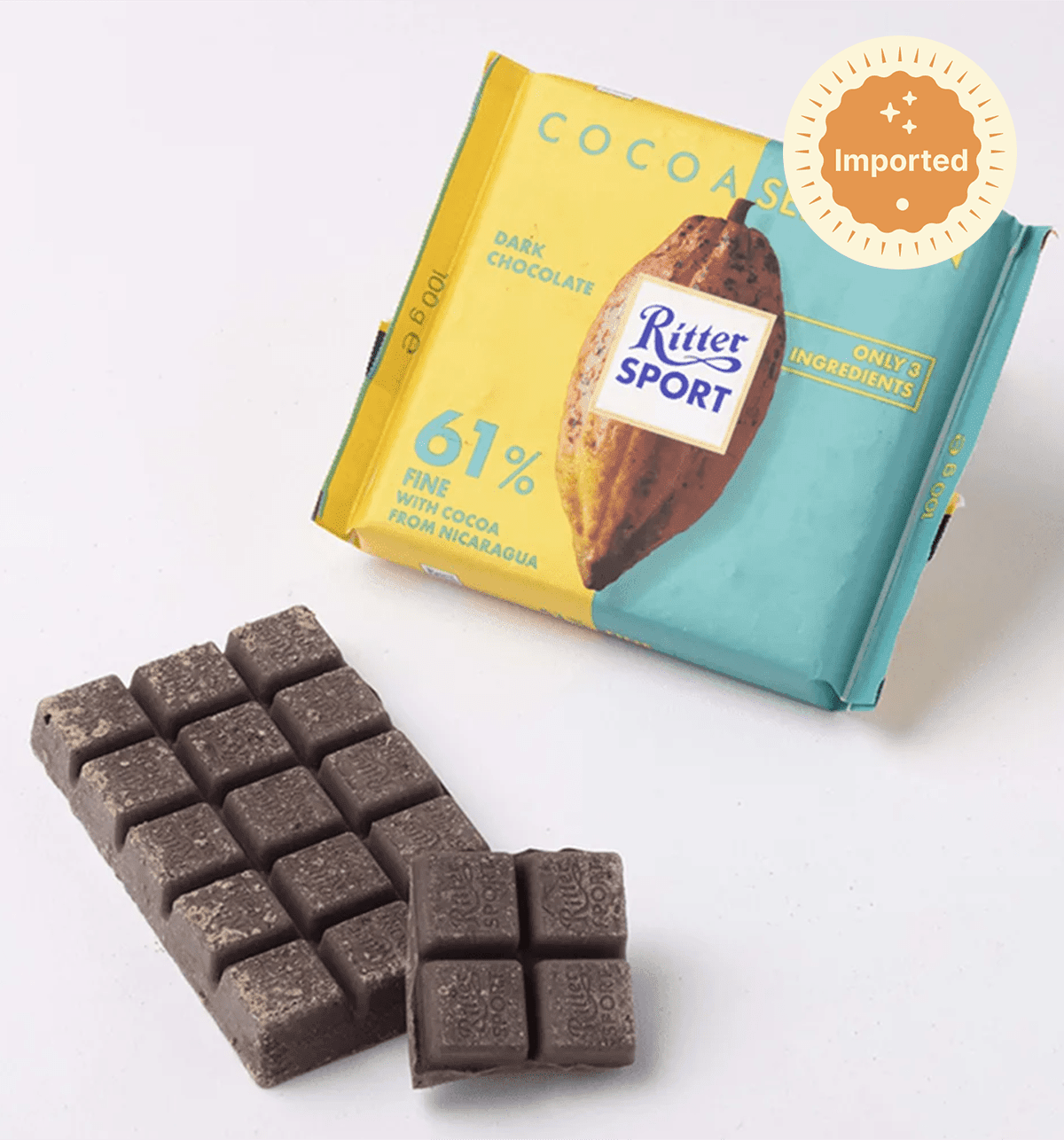 Buy RITTER SPORT RITTER SPORT 61% Fine Dark Chocolate Bar 100 g Online ...