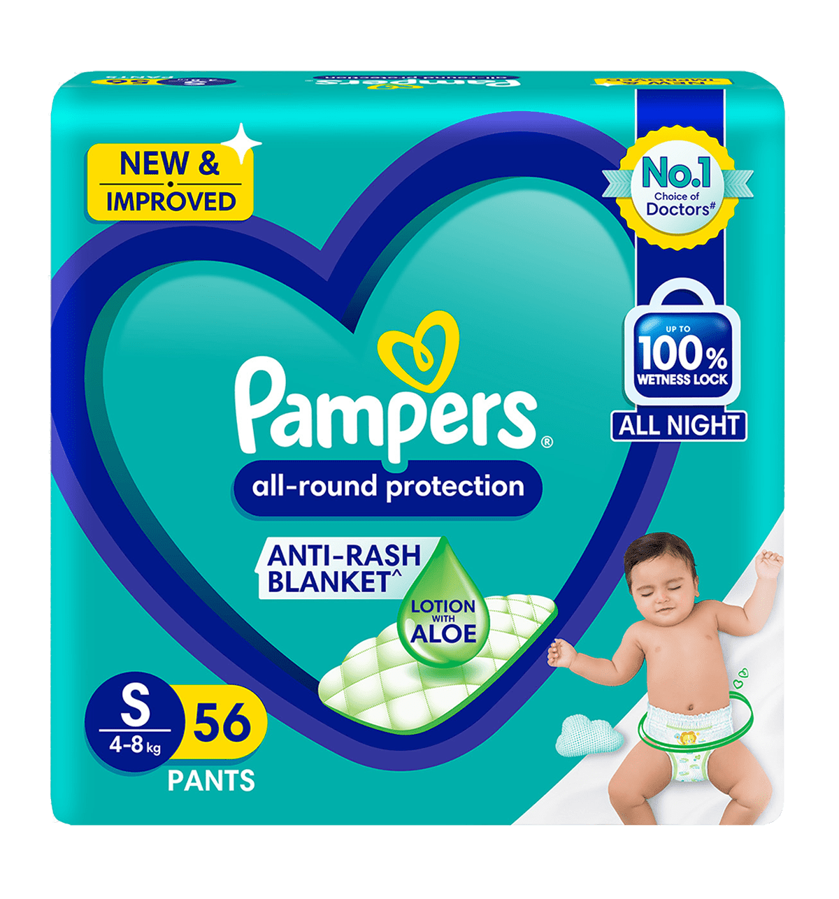 Buy Pampers Pampers Baby Diaper (Pants, All-round Protection, S, 4-8 ...