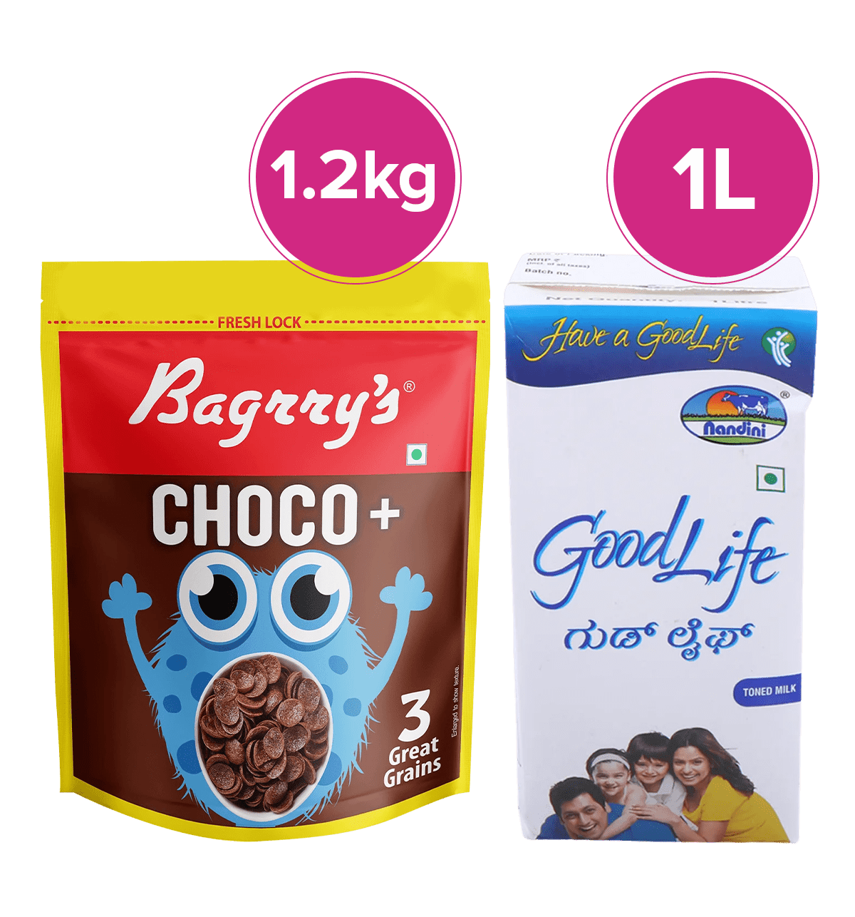 Buy Bagrry's Choco Flakes Oats Whole Wheatrice & Nandhini Good Life ...
